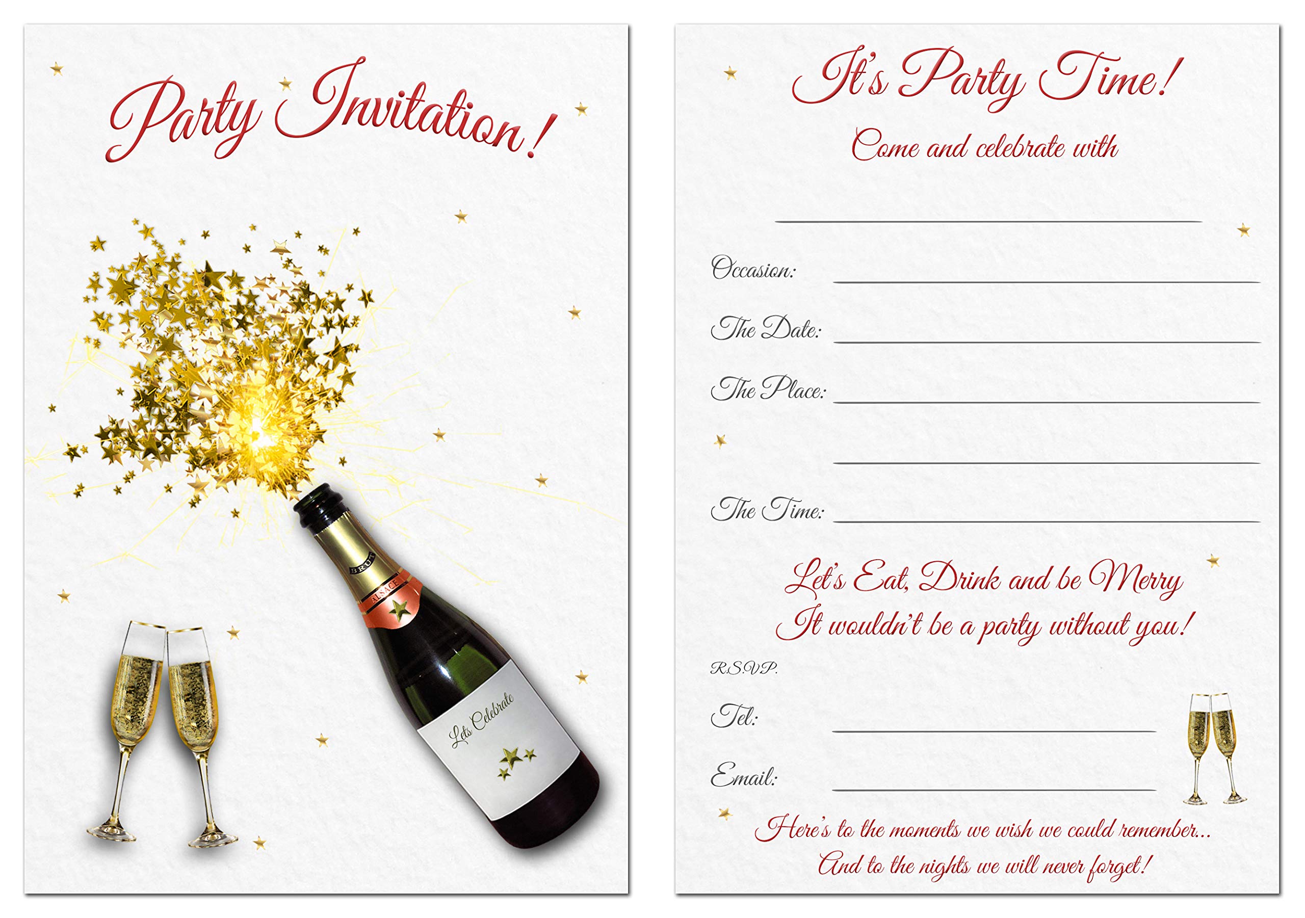 Inexpensive Party Invitation Postcards New Year Party Invitation