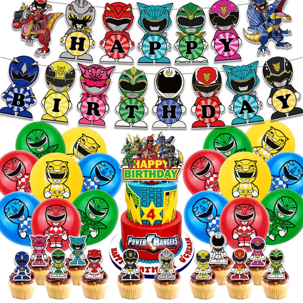 Buy Power Ranger Party Supplies, 30PCS Decorations Power Ranger Theme ...