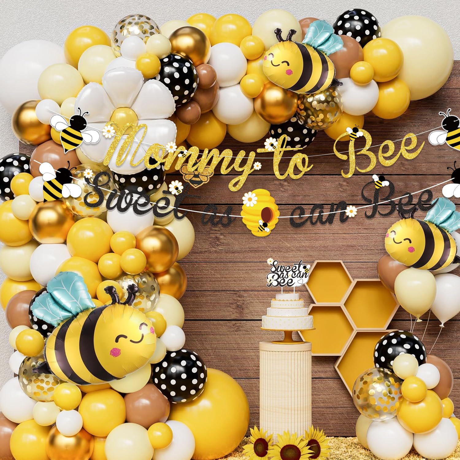 Bee Theme Party Bee Baby Shower Decorations Set - Mommy To Bee & Sweet ...