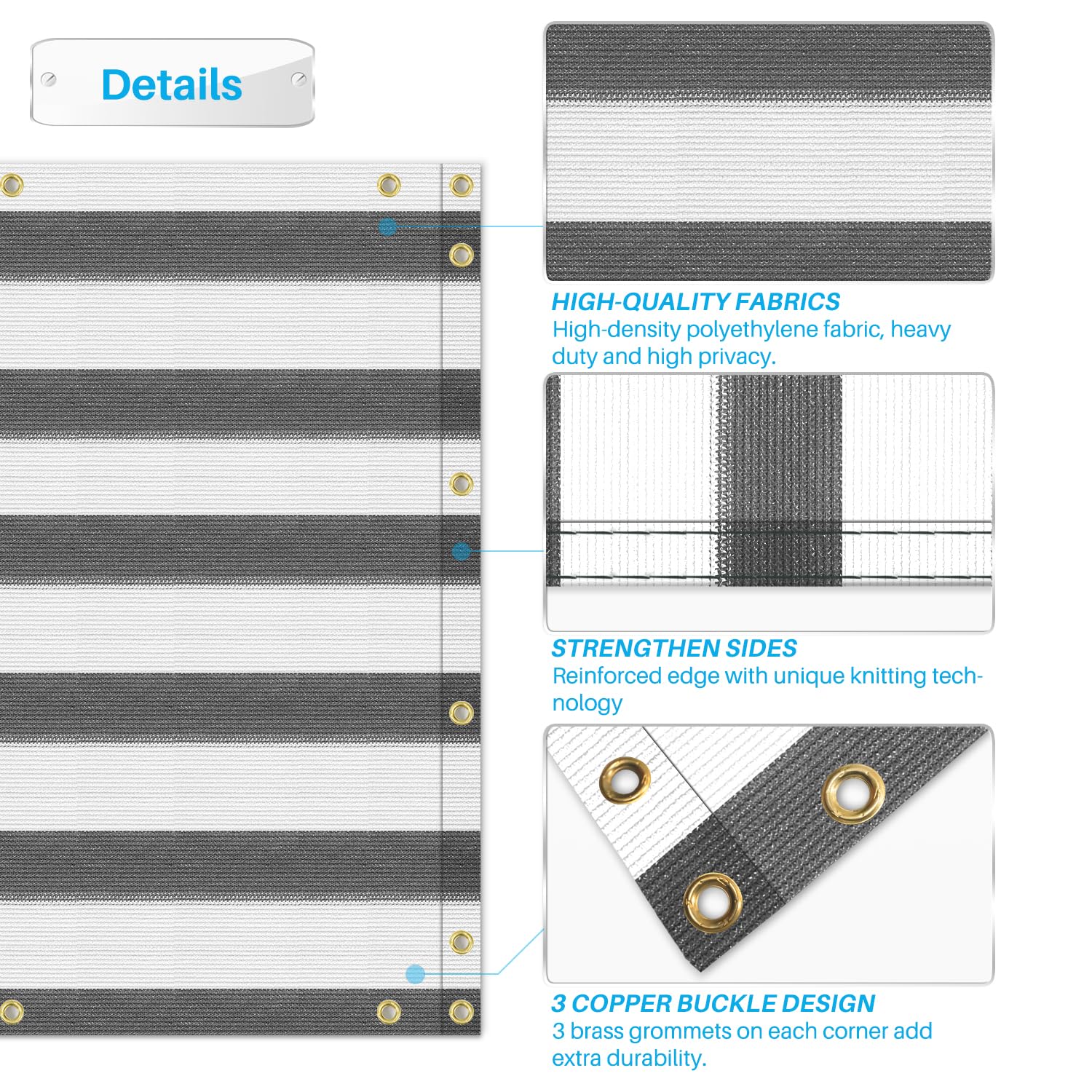 Snapklik.com : Patio 3 X 50 Balcony Privacy Screen Apartment Railing ...