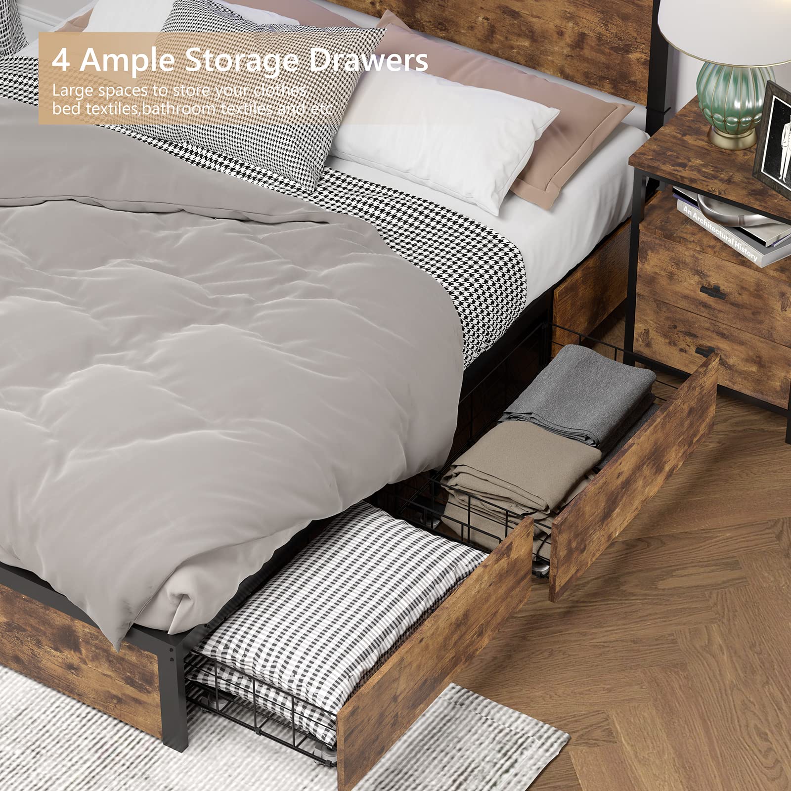 Queen Bed And Nightstands With Storage Underneath Storage Beds | Full,