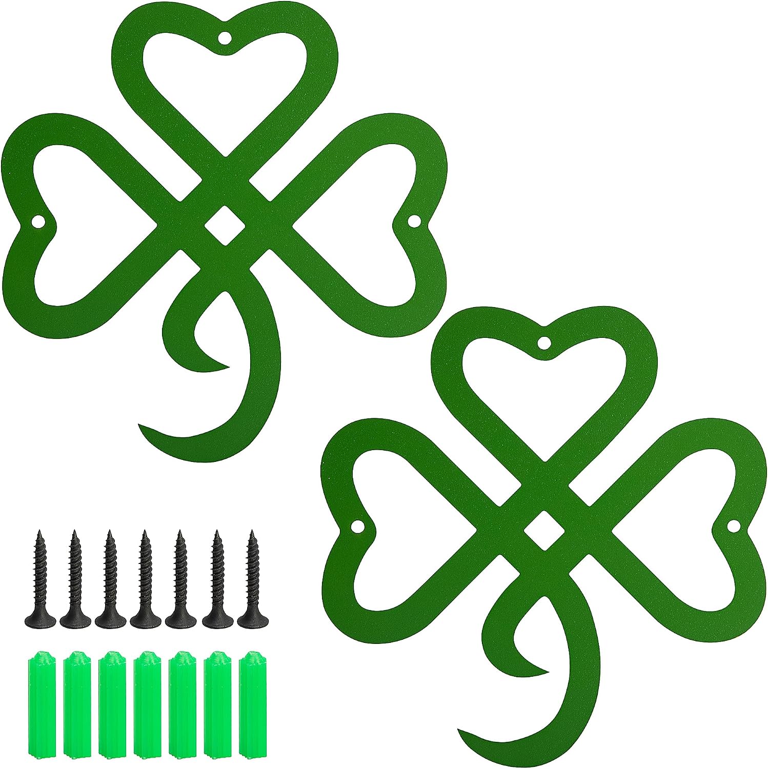 Amazon.com: Watayo 2 Pcs Metal Shamrock Wall Art, 8 x 7.6 Inch St ...