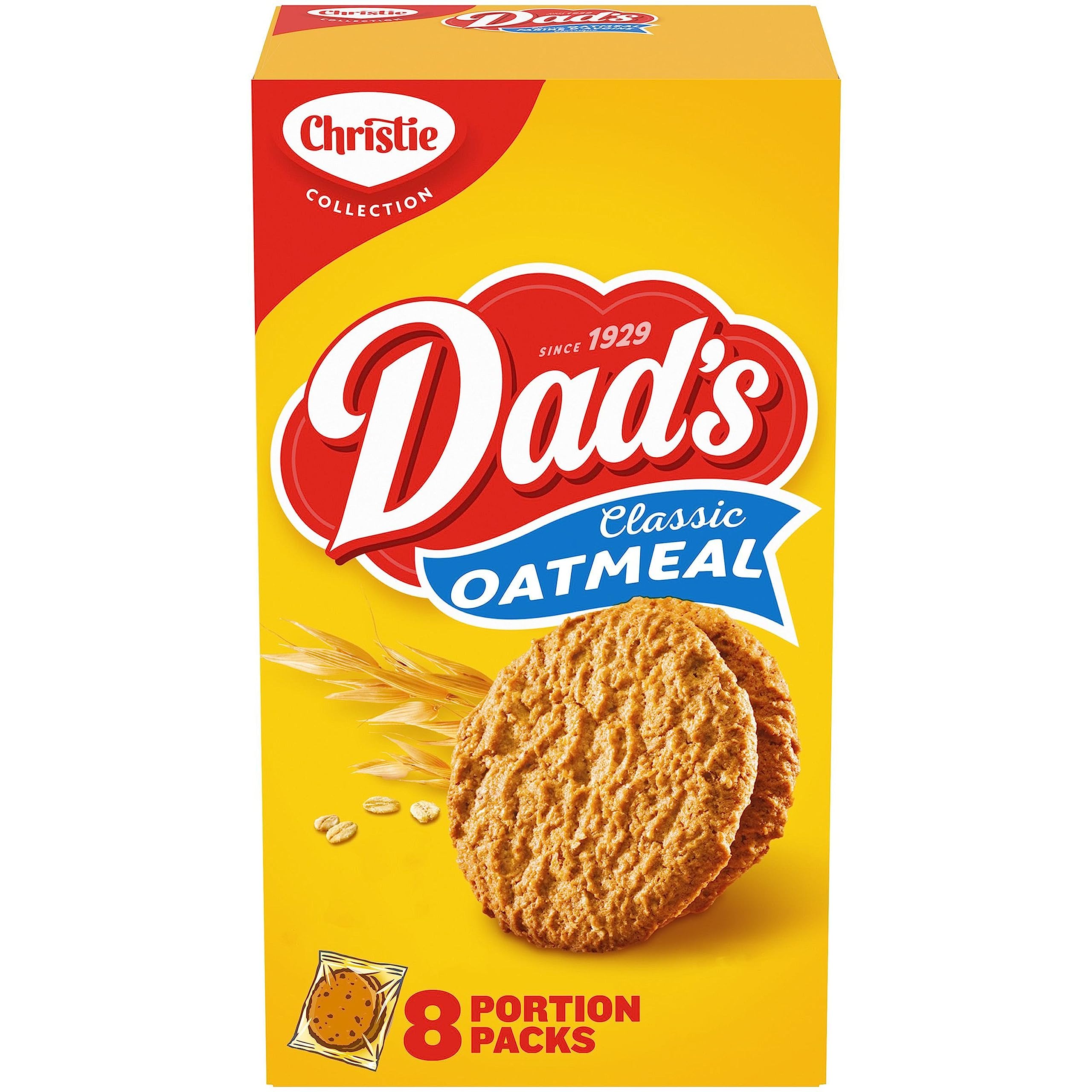 Dads Original Oatmeal Cookies, School Snacks, 8 Individually Wrapped ...