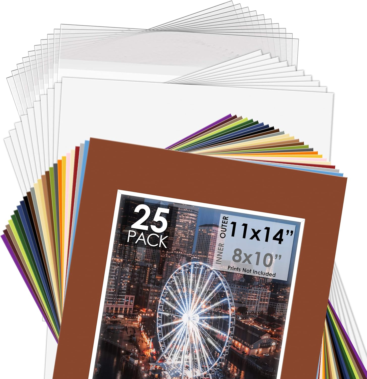 Amazon.com: MBC Mat Board Center, Pack of 25, 11x14 Mixed Colors White ...