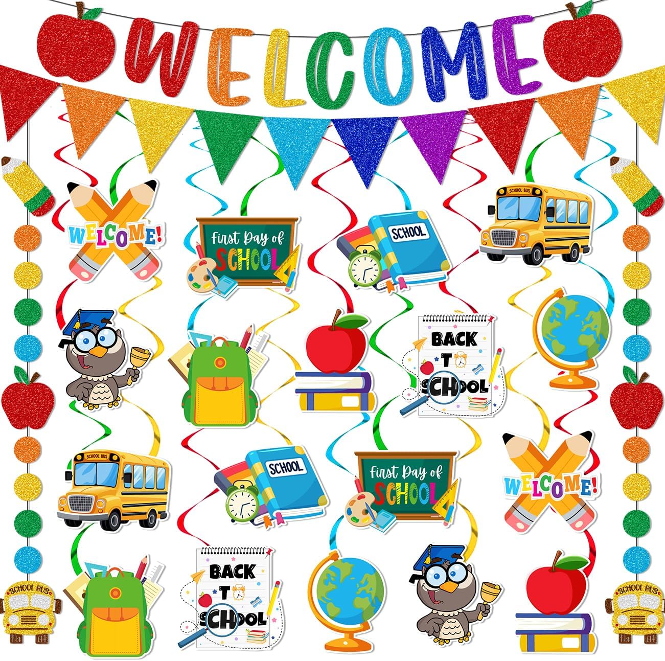 Amazon.com: Classroom Decor Welcome Back to School Decorations Colorful ...