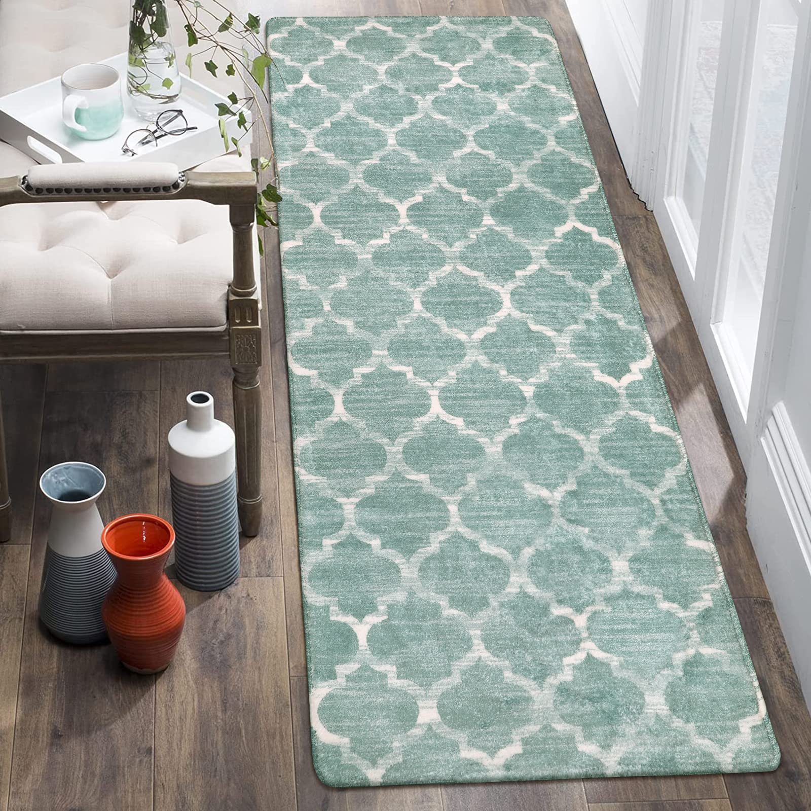 Lahome Moroccan Kitchen Rug Runner Non-Slip - 2x10 Washable Throw Long ...