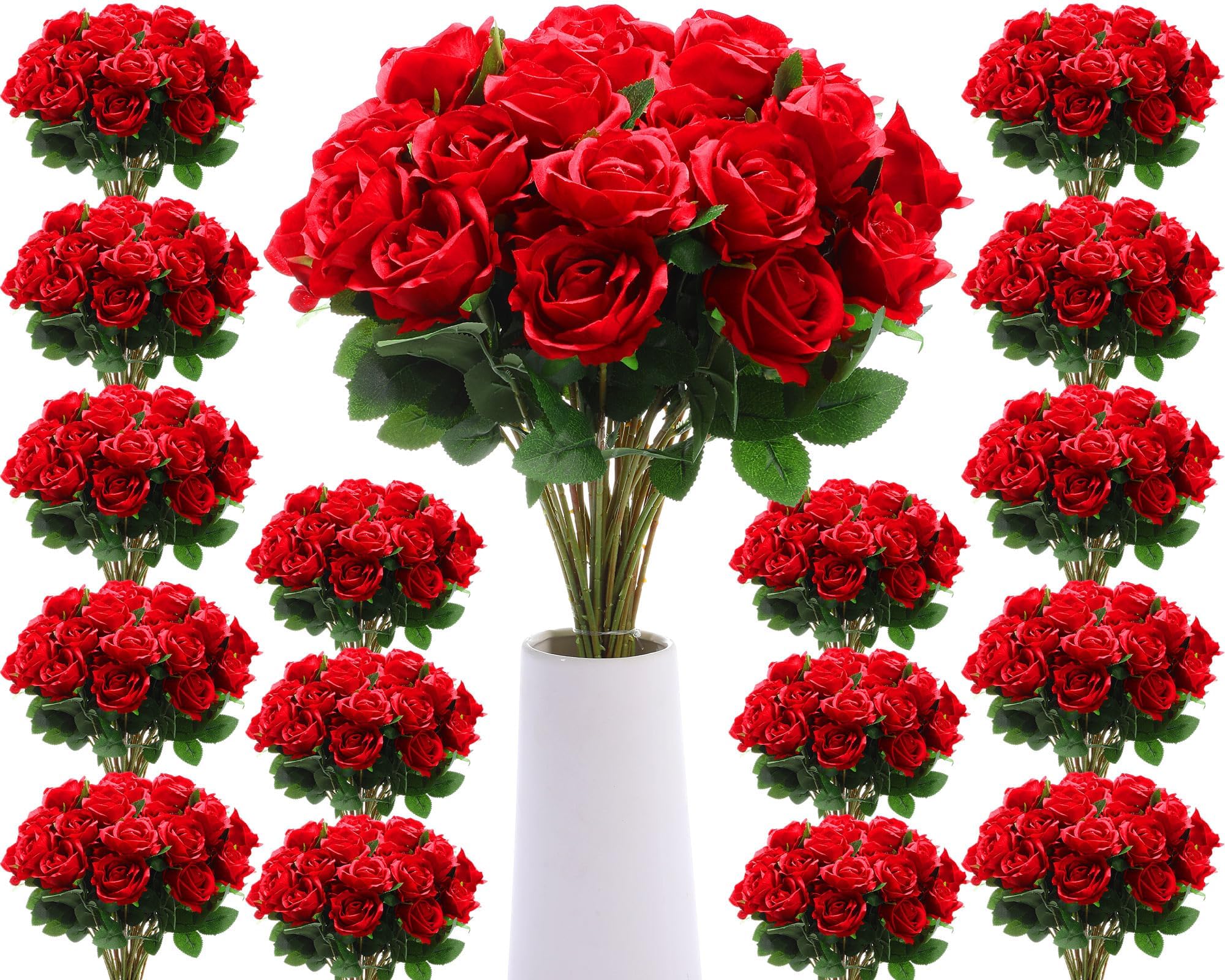 Amazon.com: Jexine 360 Pcs 30 Bouquets Artificial Roses Flowers Bulk ...