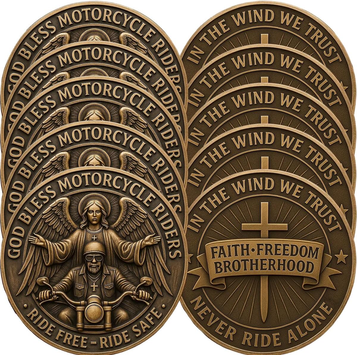 Amazon.com: Motorcycle Blessing Coin,God Bless Motorcycle Riders ...