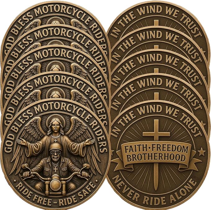Amazon.com: Motorcycle Blessing Coin,God Bless Motorcycle Riders ...