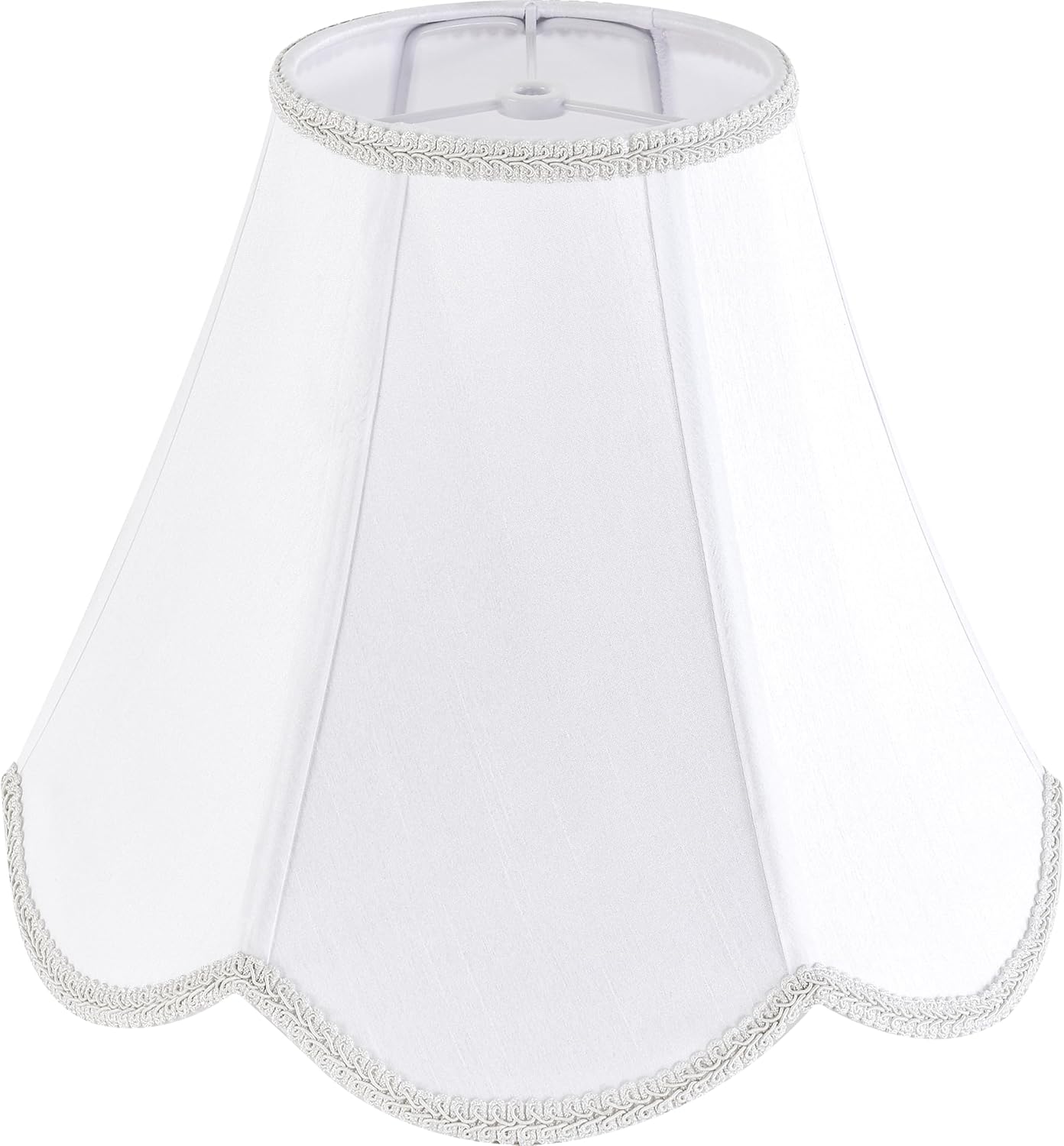 GO&SO White Lamp Shade Medium Scalloped Lamp Shades,6"Top x 13"Bottom x 10.6"Vertical Height ...