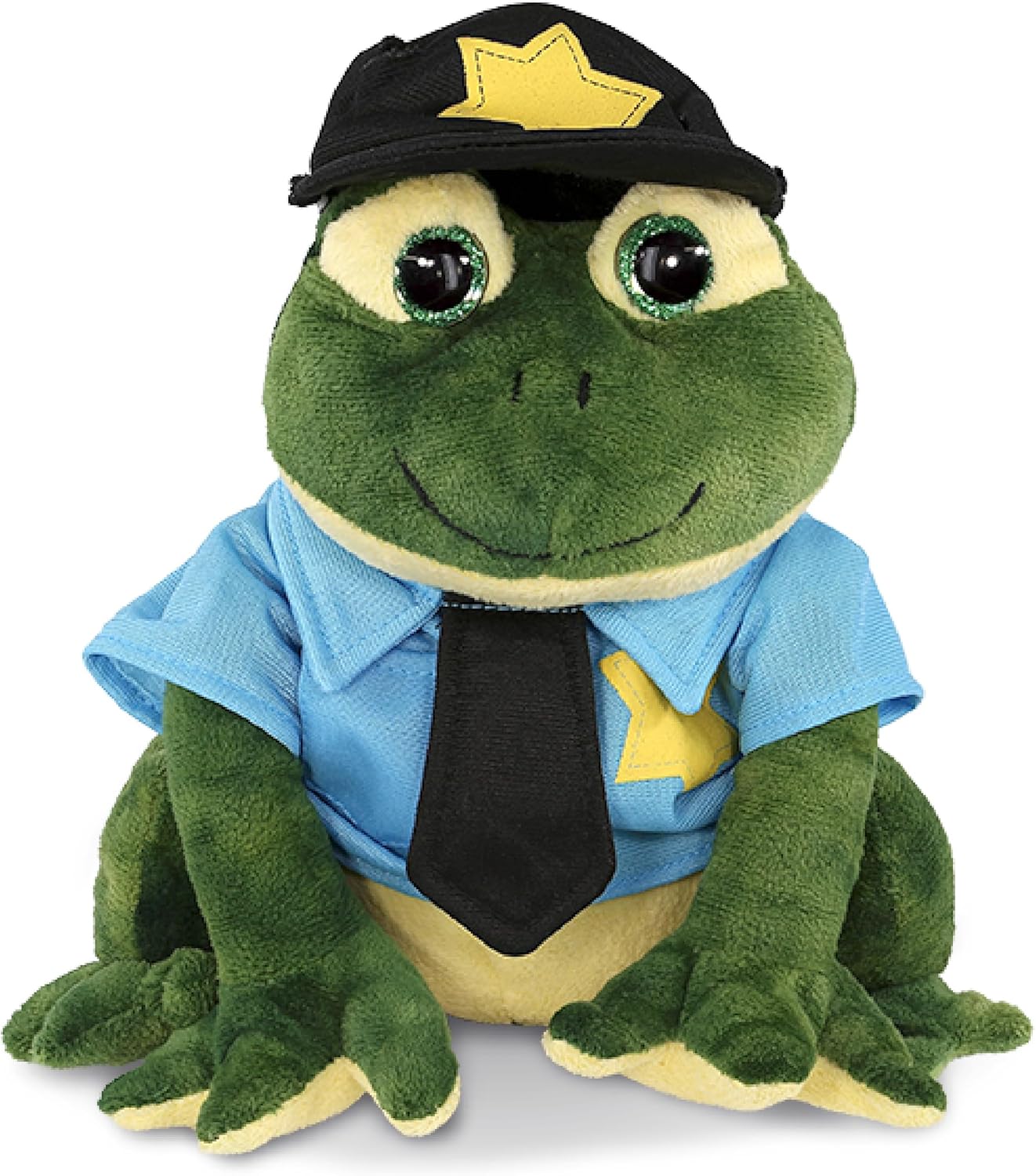 Amazon.com: DolliBu Squat Frog Police Officer Plush Toy - Soft Frog Cop ...