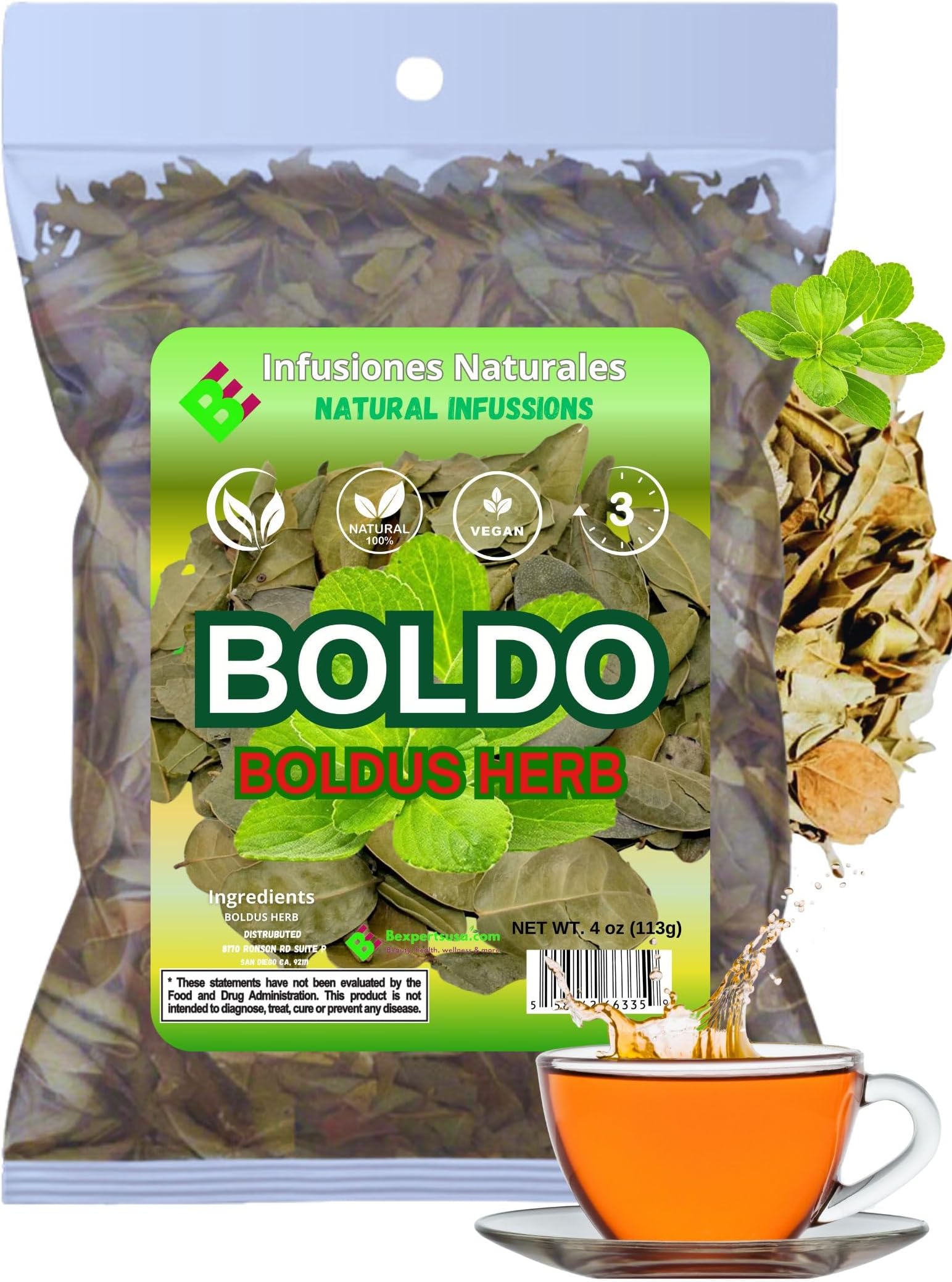 Amazon.com : Organic Boldo - 2 oz Bag (approx. 30 servings) | Full Leaf ...