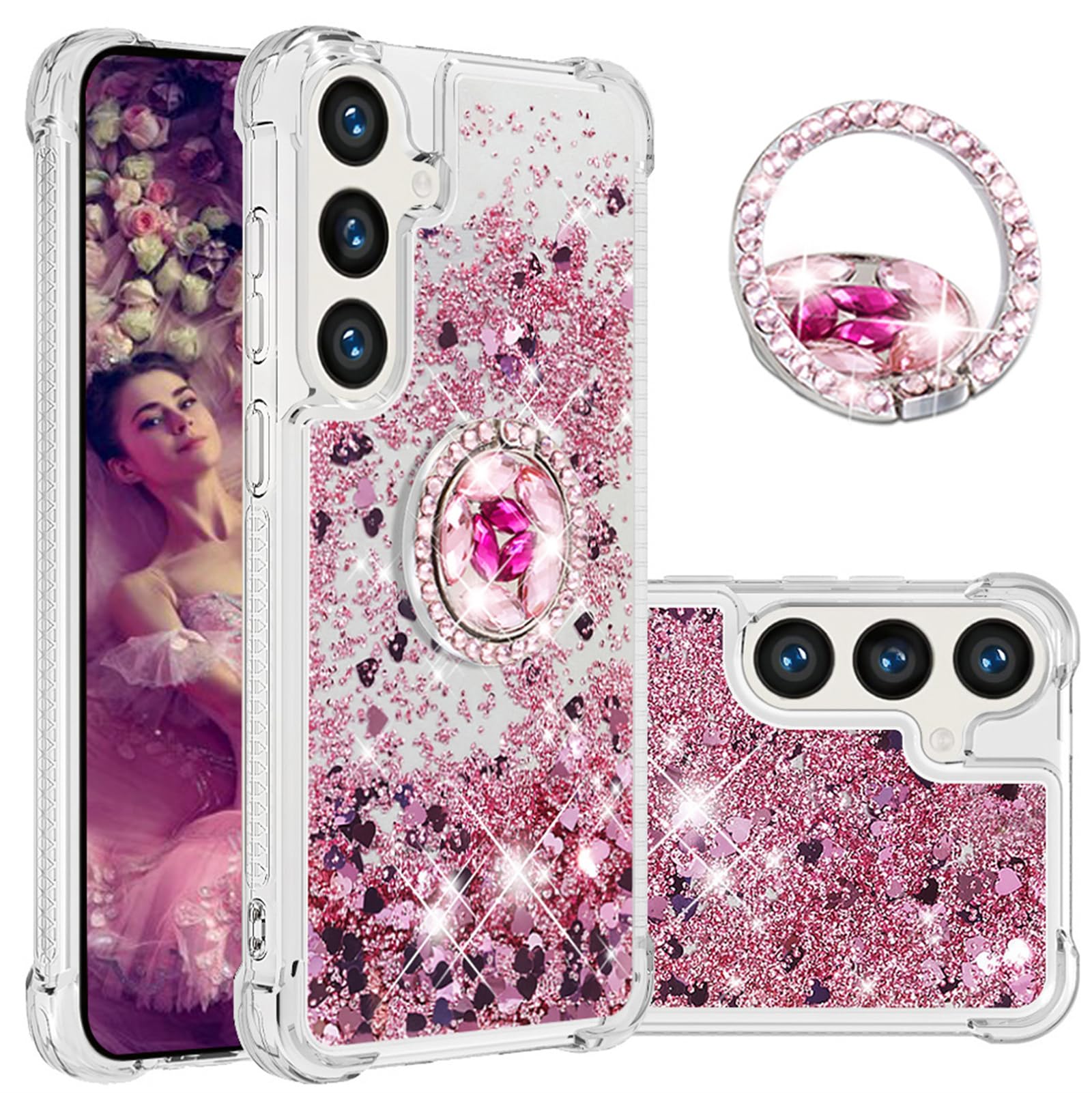 Amazon.com: CCSmall Glitter Clear Sparkly Bling for Samsung Galaxy A35 5G Case, Flowing Liquid ...