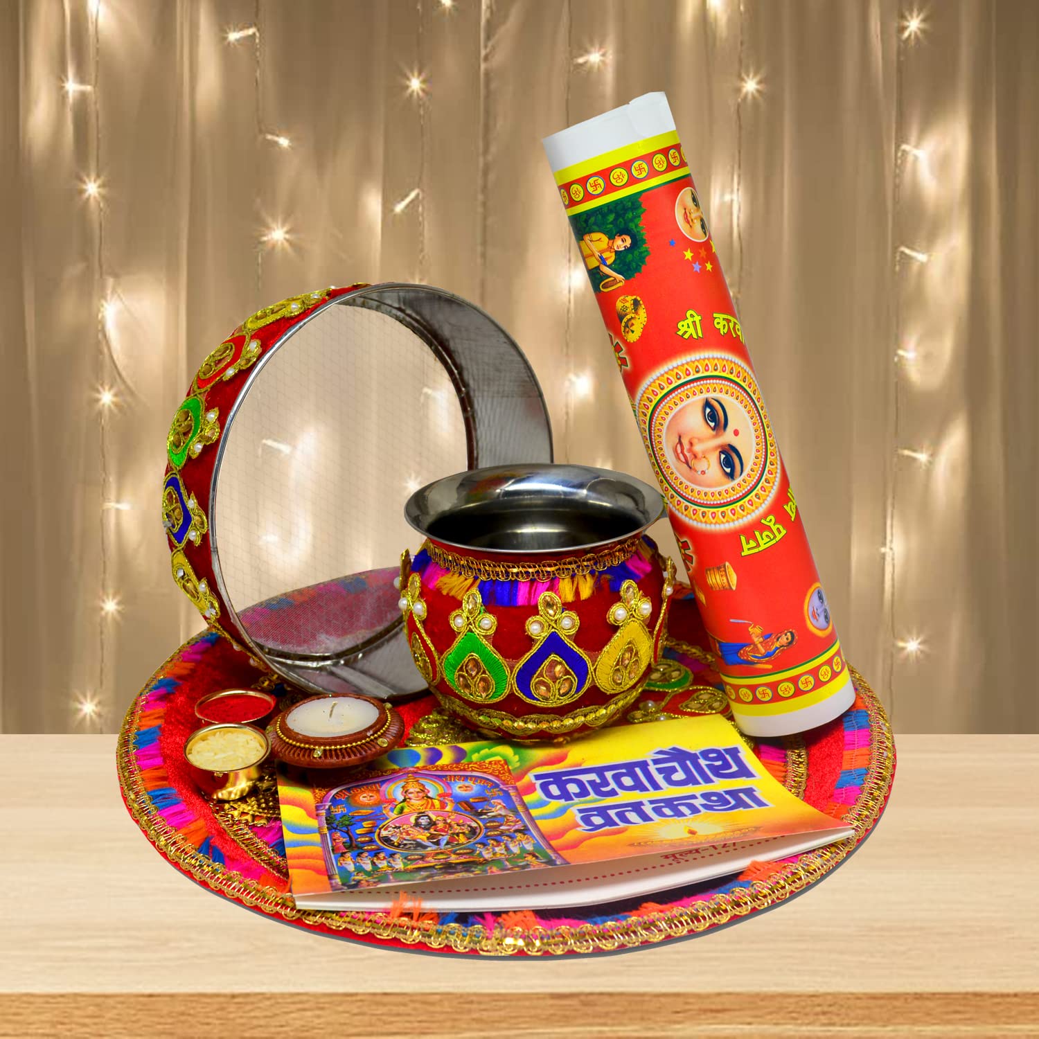 Buy ME & YOU Beautiful Karwa Chauth Pooja Thali Set | Karwa Chauth ...