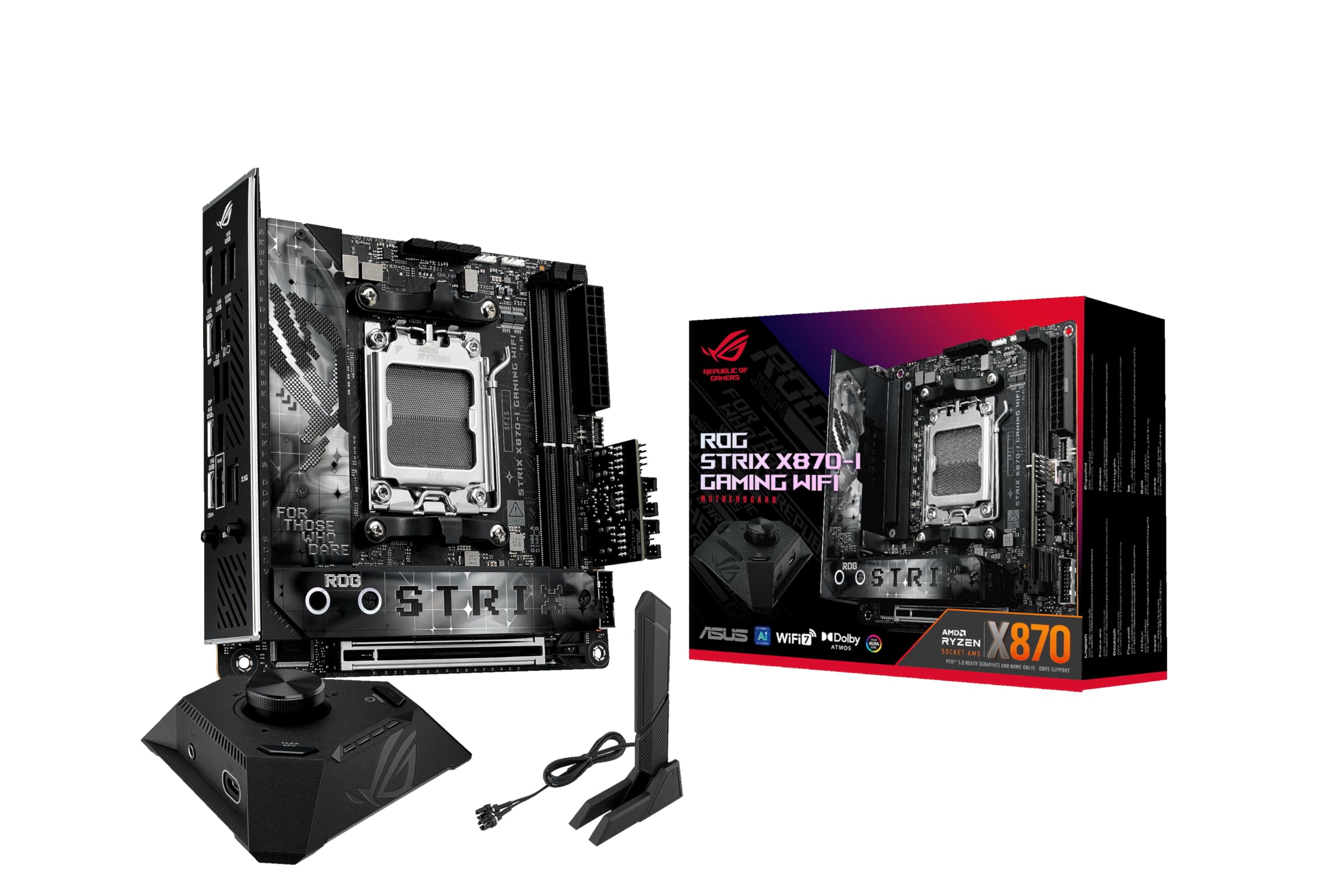 ASUS ROG Strix X870-I Gaming WiFi Scheda madre AMD, 10+2+1 stadi di alimentazione, slot DDR5 ...