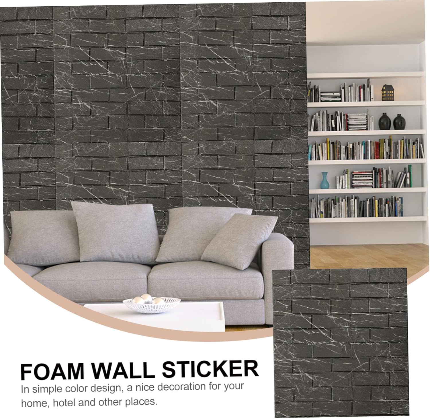 NOLITOY 5pcs Wallpaper Kitchen Wall Panel Faux Brick Panel Brick Wall ...