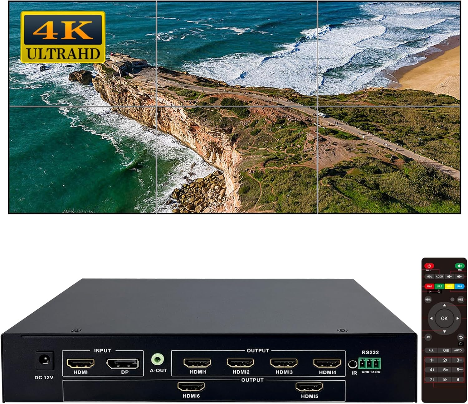 Amazon.com: ICUIXIAN Video Wall Controller 2x3 4K60Hz 3x2 2x2 6-Channel ...