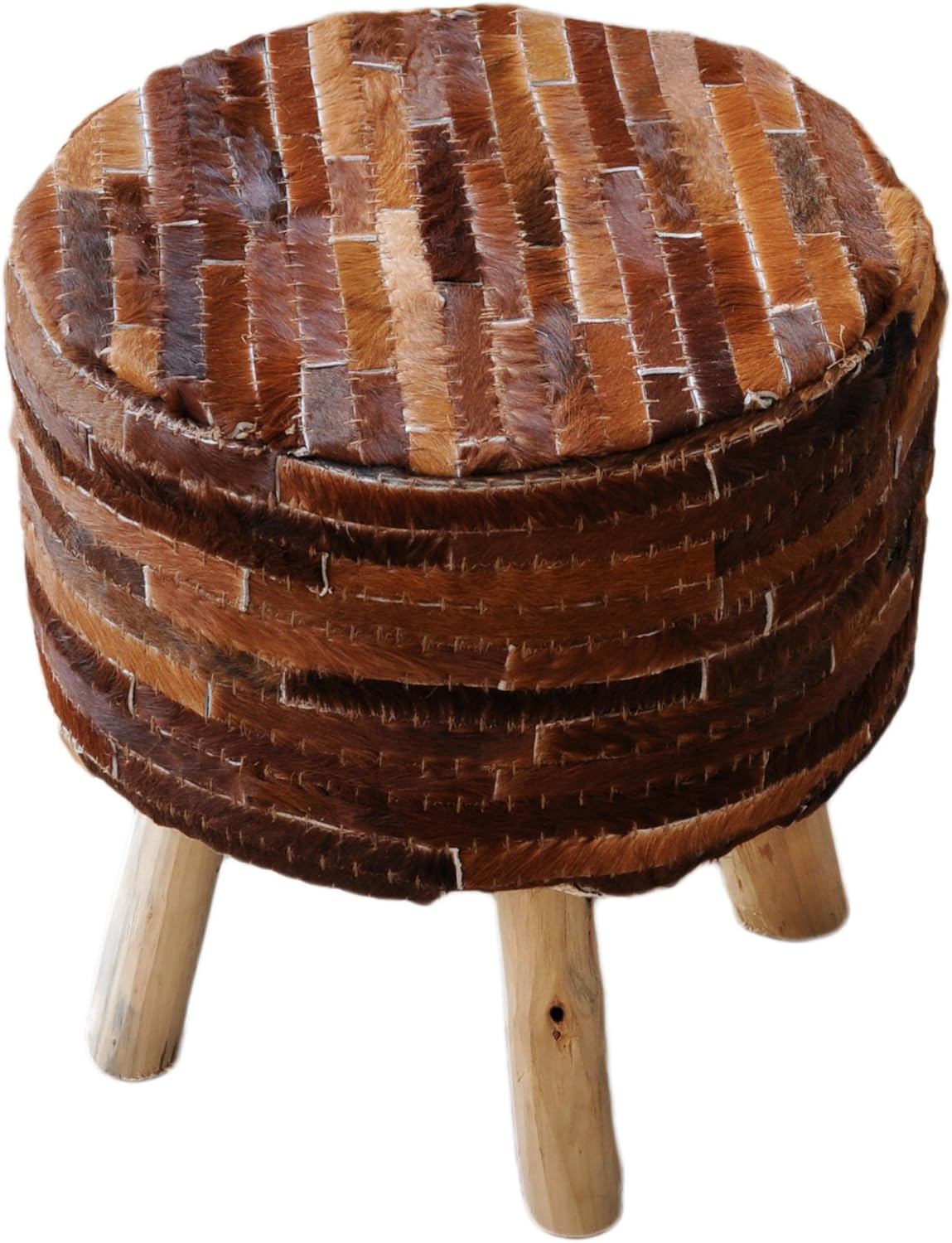 Amazon.com: Acme Annah Stool in Brown Hide Leather : Home & Kitchen