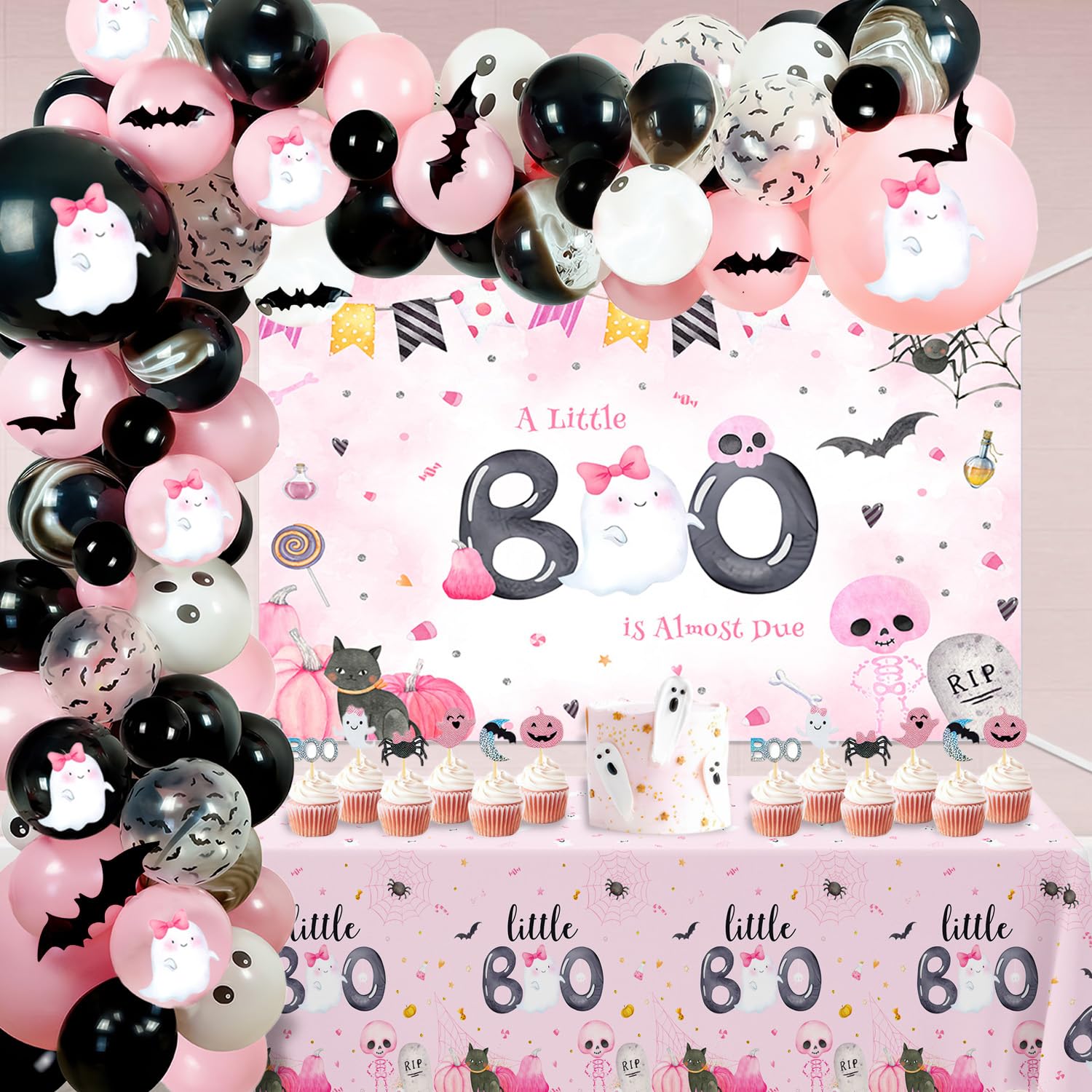 Amazon.com: MEHOFOND Halloween Baby Shower Decorations for Girl, A ...