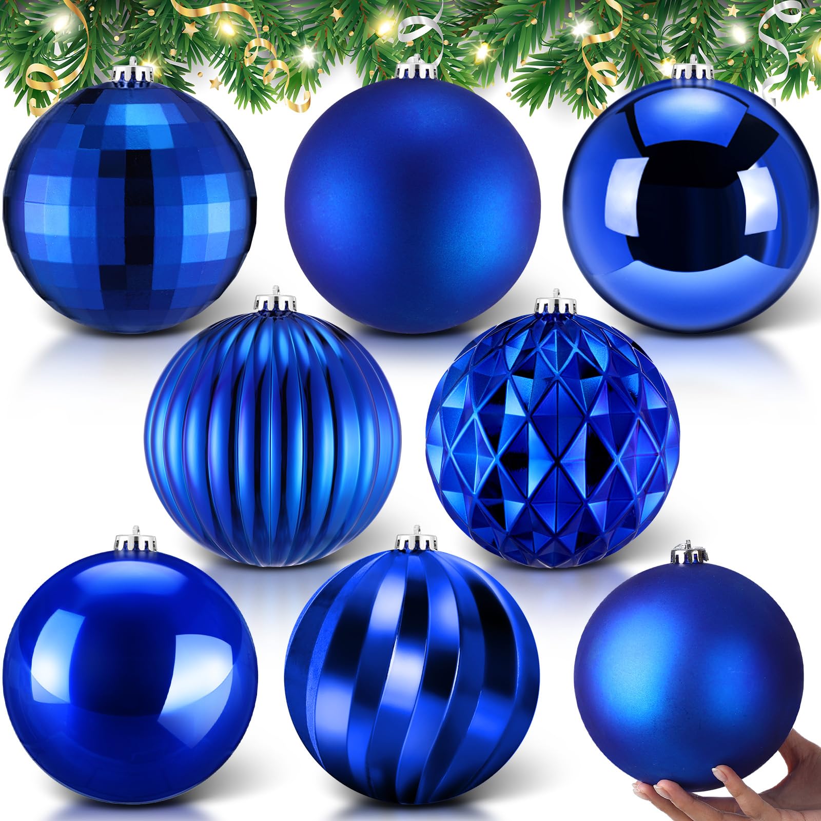 Amazon.com: Zubebe 8 Pcs 6"(150 Mm) Large Christmas Balls Ornaments 8 ...