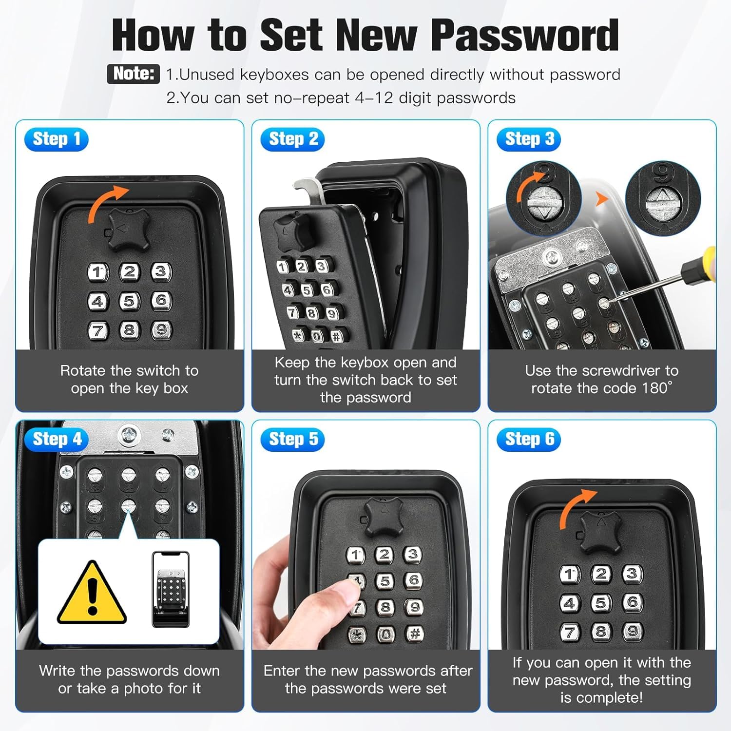 PAIRIER Key Safe Wall Mounted, Key Lock Box Outdoor Waterproof Extra ...