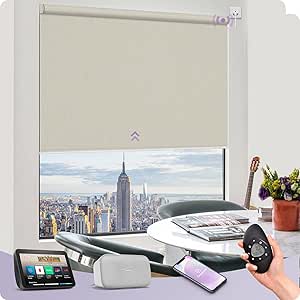 Amazon.com: Graywind Smart Blackout Roller Shades Compatible with Alexa Google WiFi Hardwired ...