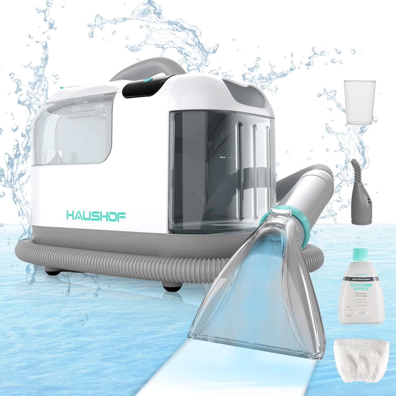 HAUSHOF Powerful 3-Mode Carpet Cleaner with Steam and Suction