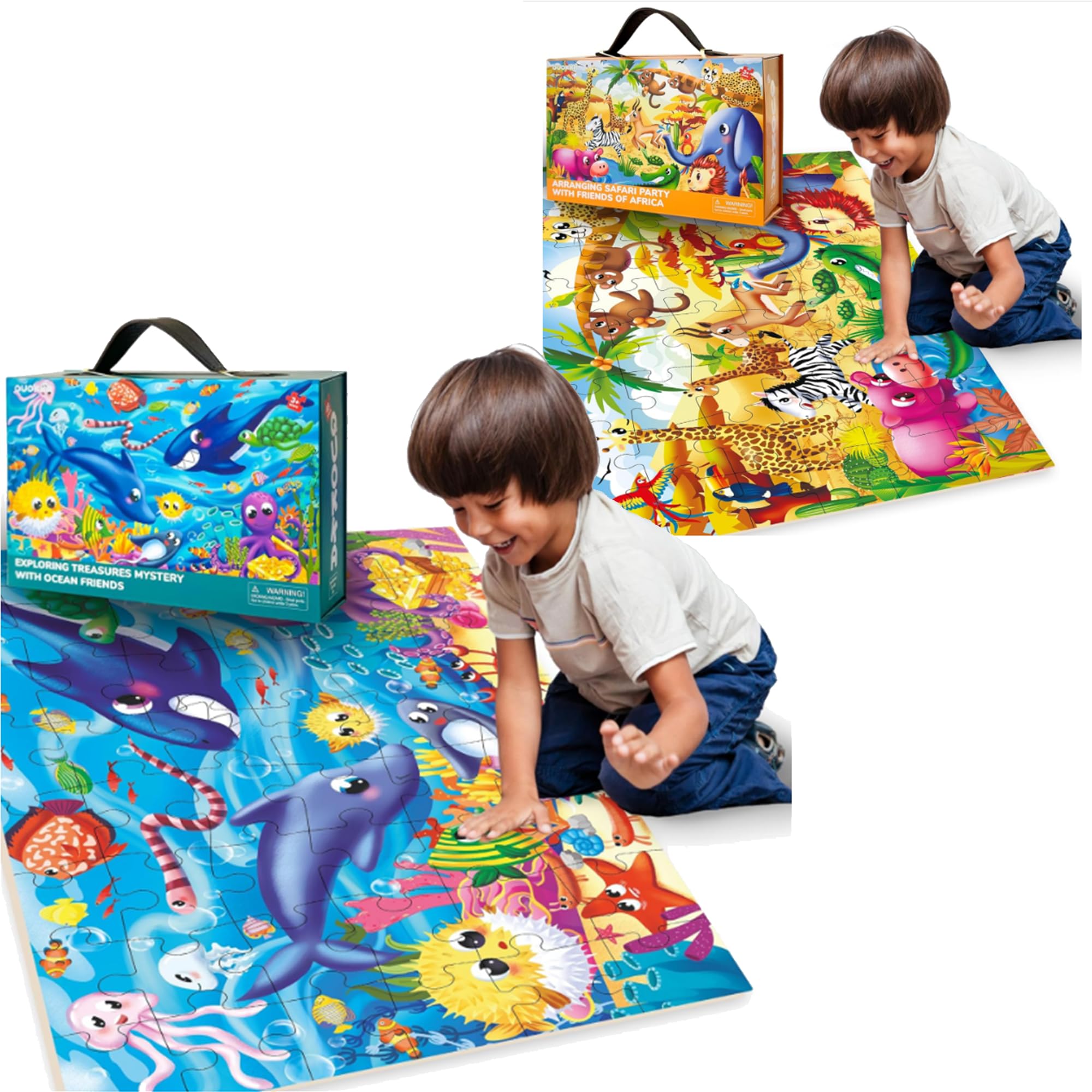 Amazon.com: QUOKKA Set of 2 Giant Floor Puzzles for Kids - Ocean ...