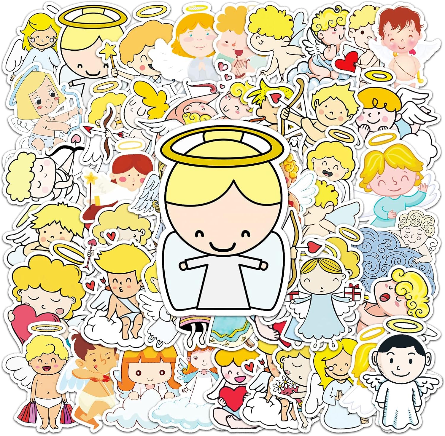 Amazon.com: Angel Stickers,50 Pcs Cartoon Stickes,PVC Waterproof ...