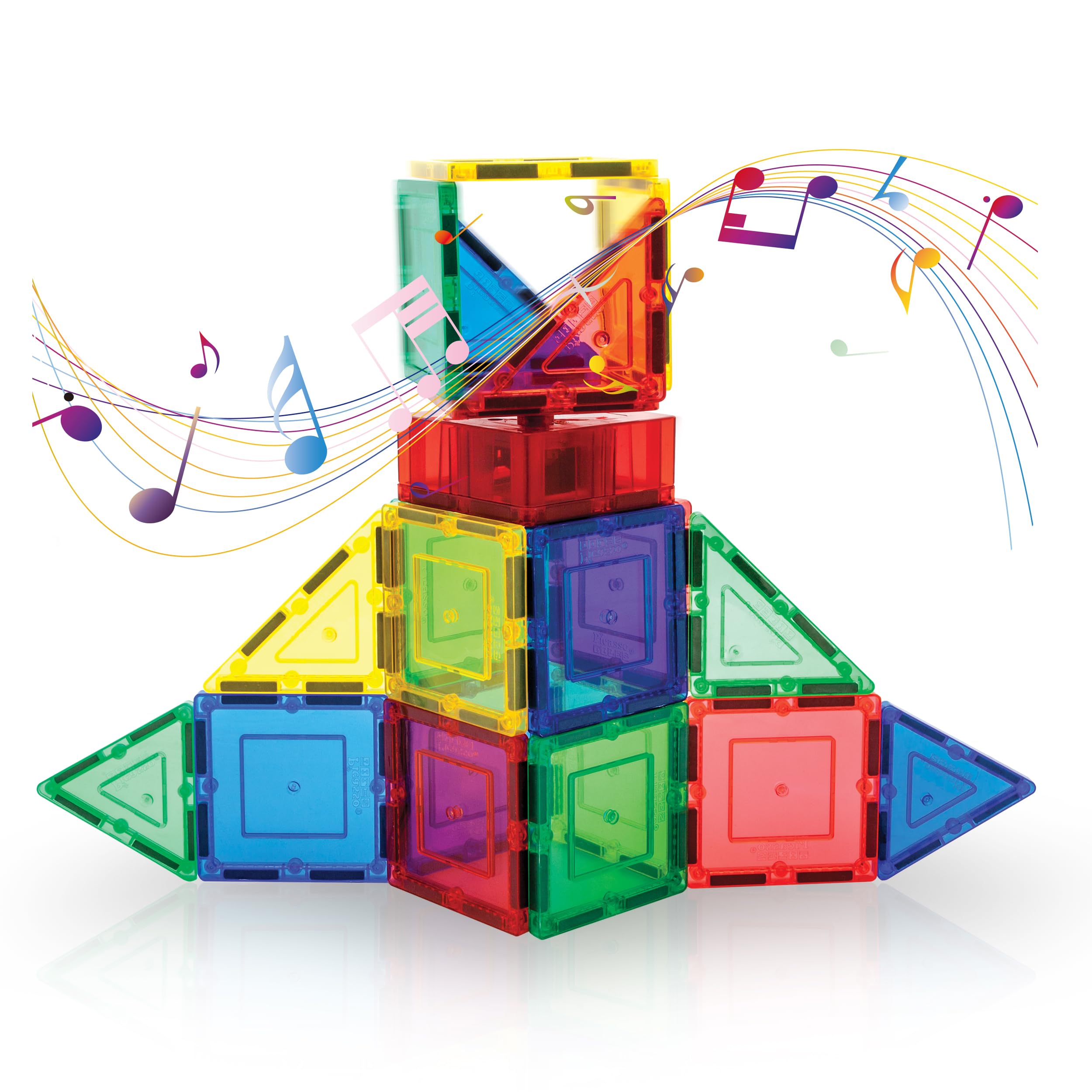 Amazon.com: PicassoTiles Music Box Magnet Tile Building Block Musical ...