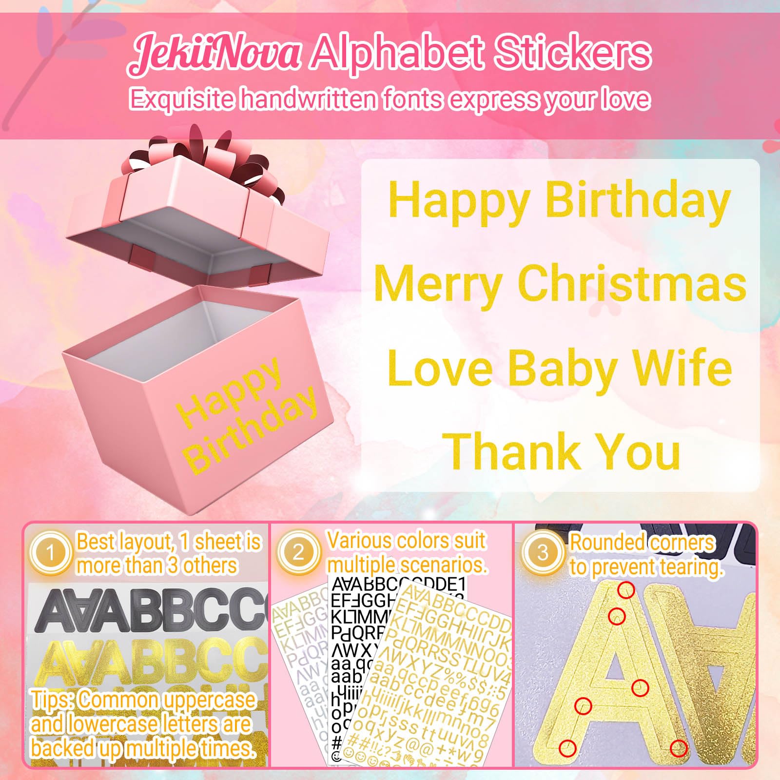 Snapklik.com : 1730 Alphabet Letter Stickers, 10 Sheets Self Adhesive ...