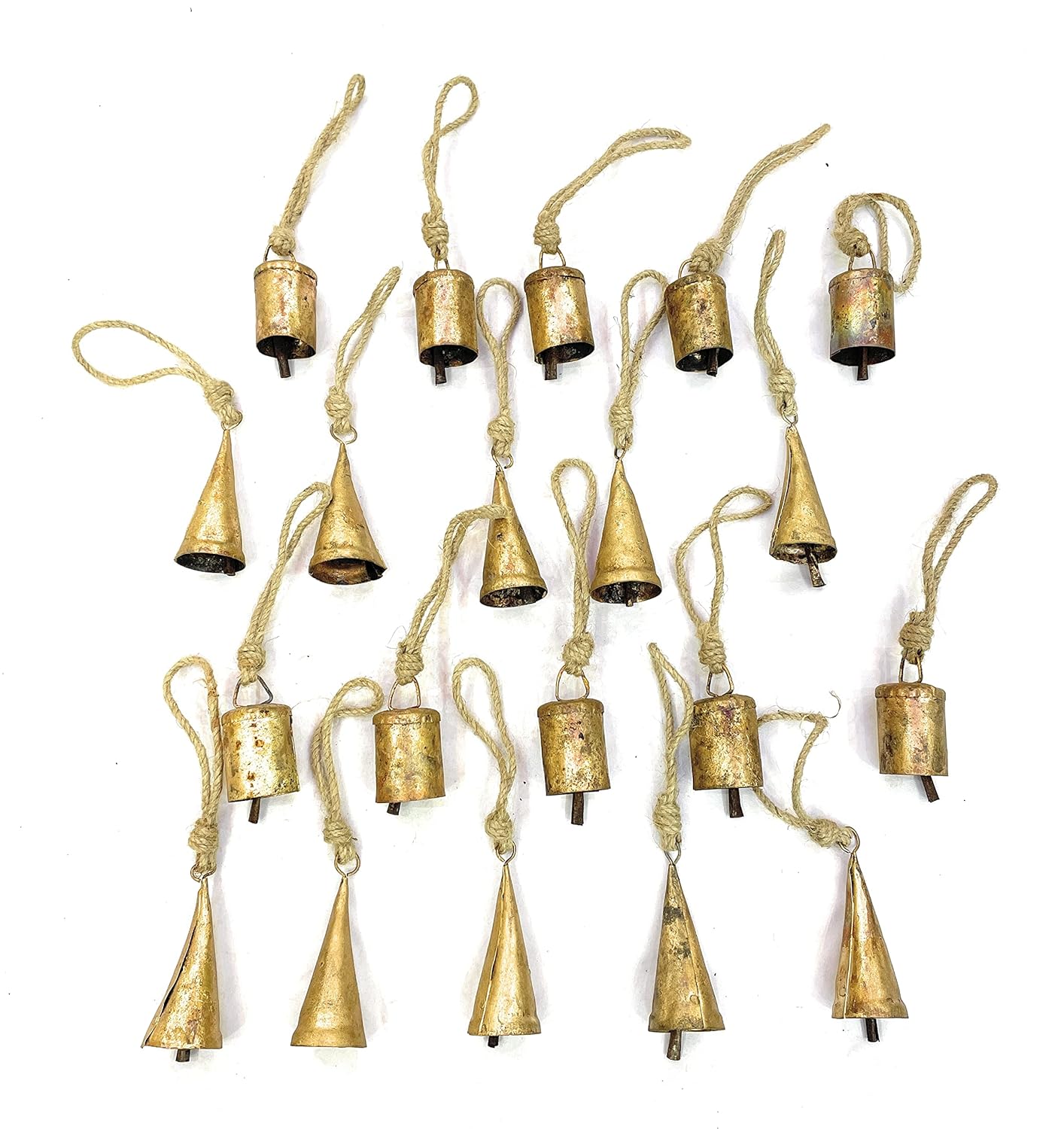 Bells Sound Big Handmade Vintage Rustic Lucky Tin Set of 20 Cone ...
