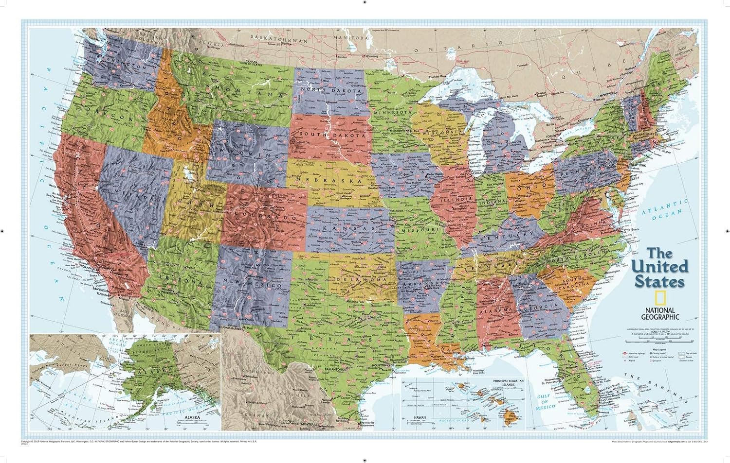 National Geographic Maps: United States Explorer Wall Map - 32 x 20.25 ...