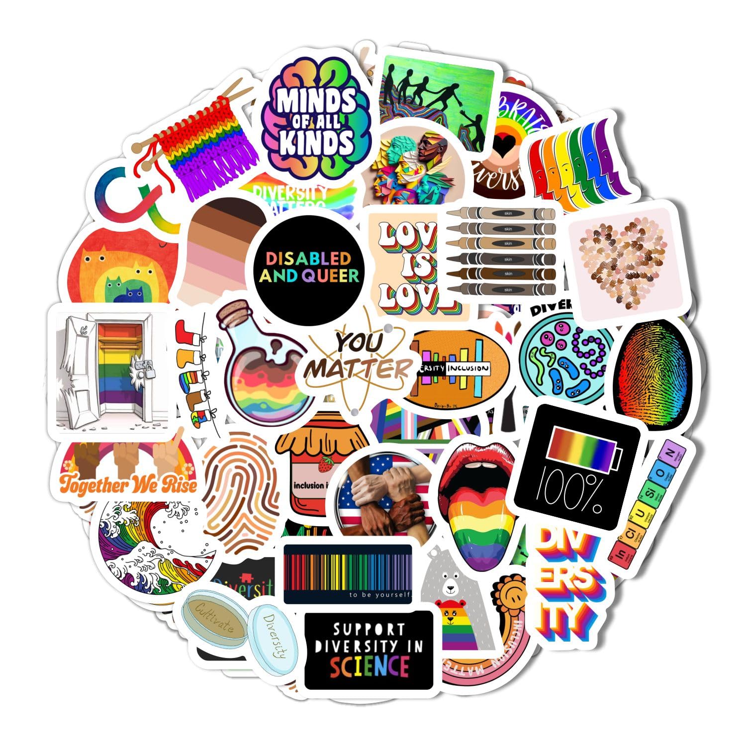 Amazon.com: Diversity & Inclusion Stickers for Water Bottle and Laptop ...