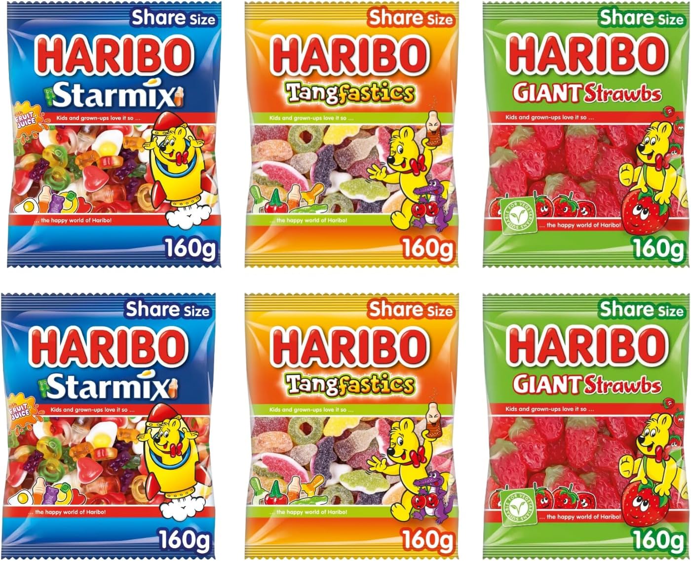 Haribo Sweets Sharing Bag Bundle - Star Mix, Tangfastics, Giant ...