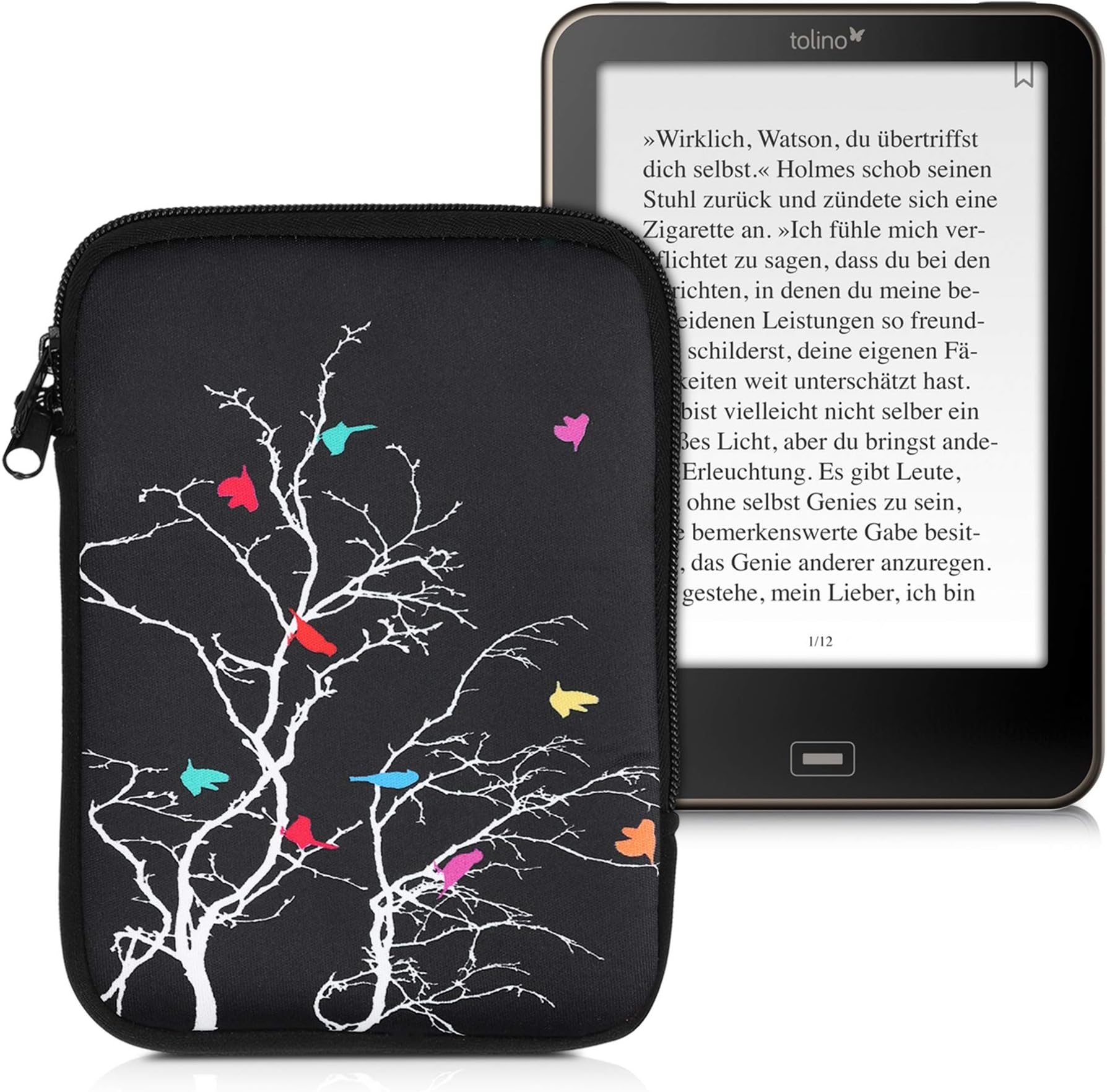 kwmobile Neoprene e-Reader Pouch Size 6" eReader - Universal eBook ...