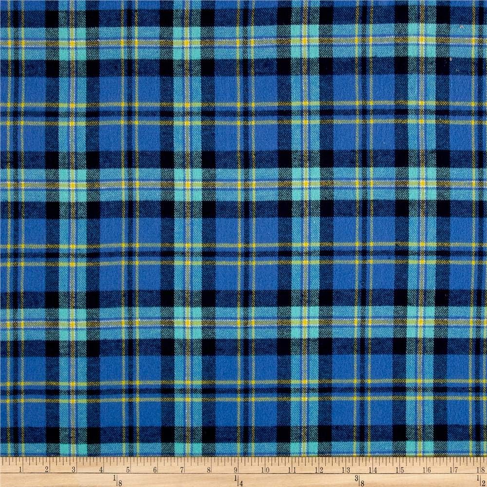 Amazon.com: Yarn Dyed Flannel Carloto Blue, Fabric by the Yard