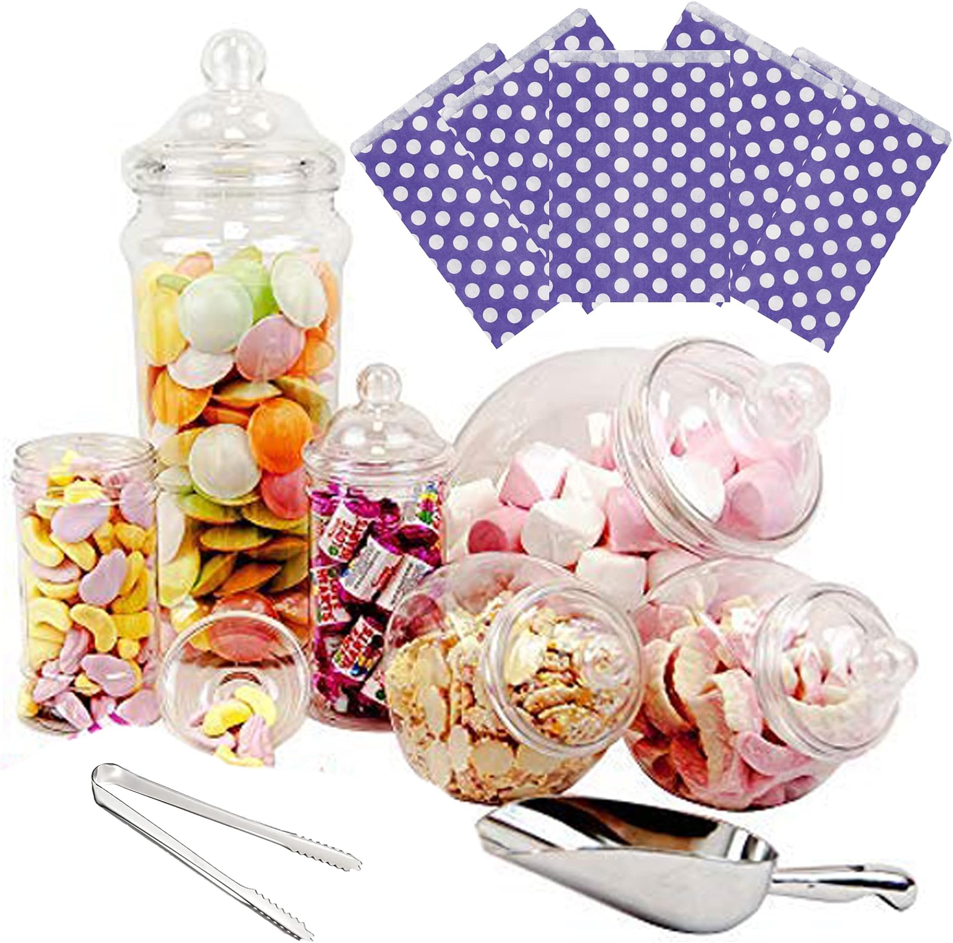 Truly Sweet Candy 7 Large Plastic Sweet Jars for Retro Victorian Sweet ...