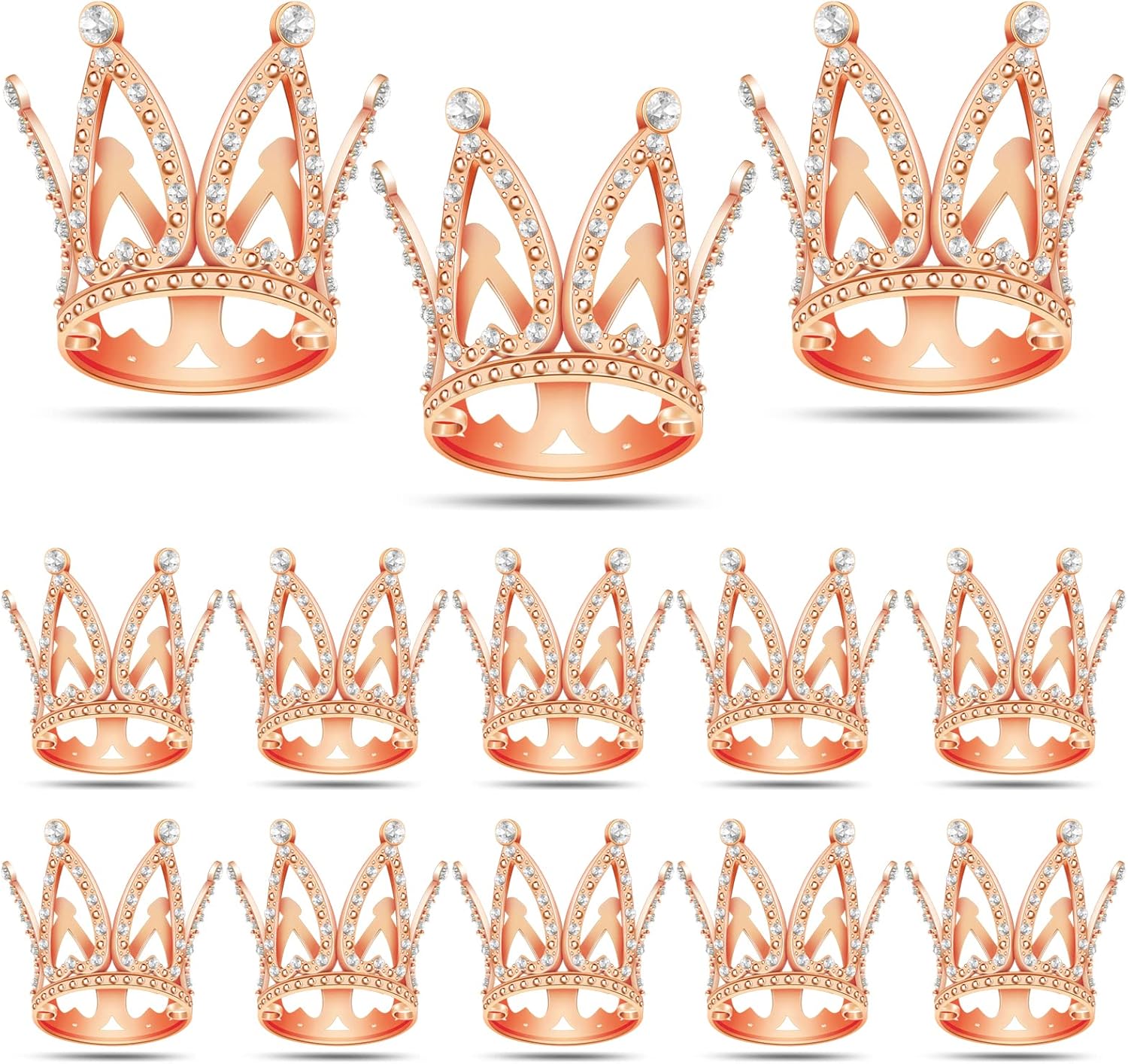 Amazon.com: 16 piezas de mini corona para tartas de princesa bebé ...