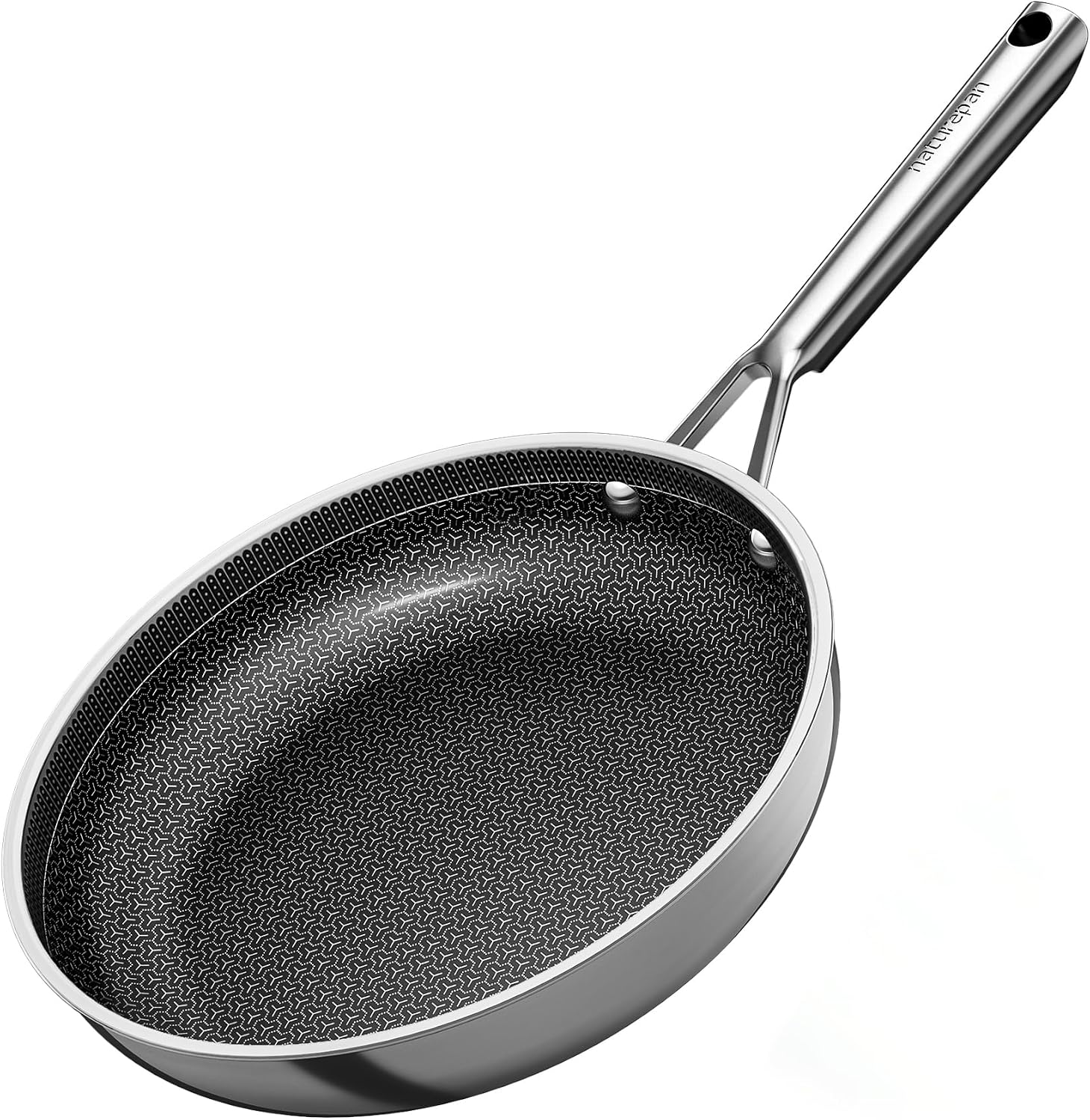 naturepan Hybrid Ceramic Frying Pan 28cm, 5-Ply Diamond-Titanium ...