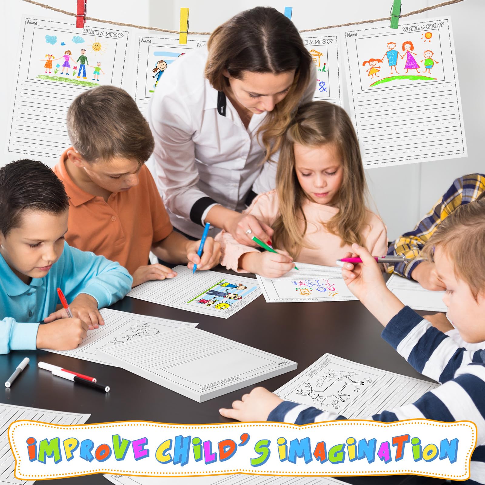 Snapklik.com : 300 Sheets Kindergarten Draw And Write Paper For Abc ...