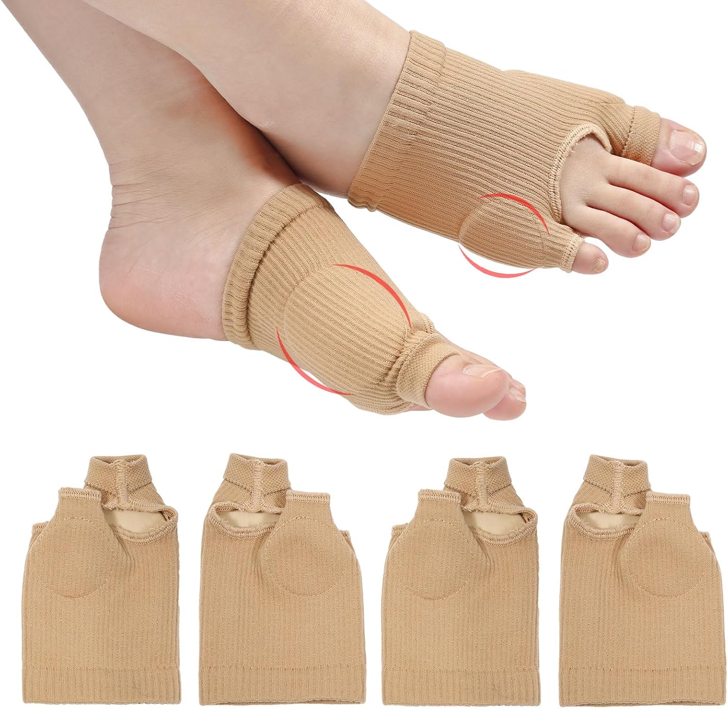 Amazon.com: 2 Pairs Toe Pads Upgraded, Breathable Big & Little Toes ...