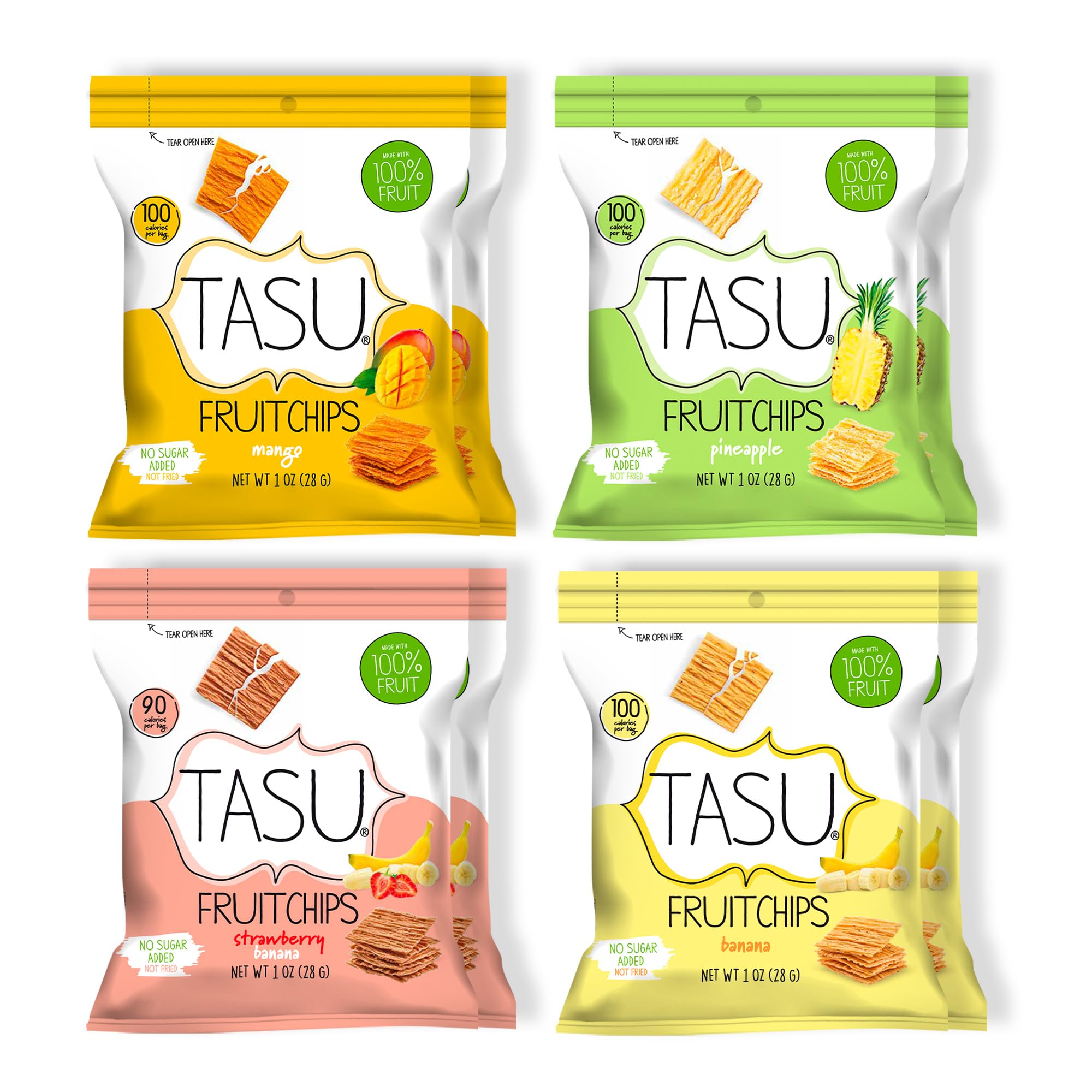 Amazon.com: TASU Mix Dried Fruit Chips Variety Pack - Banana, Mango ...
