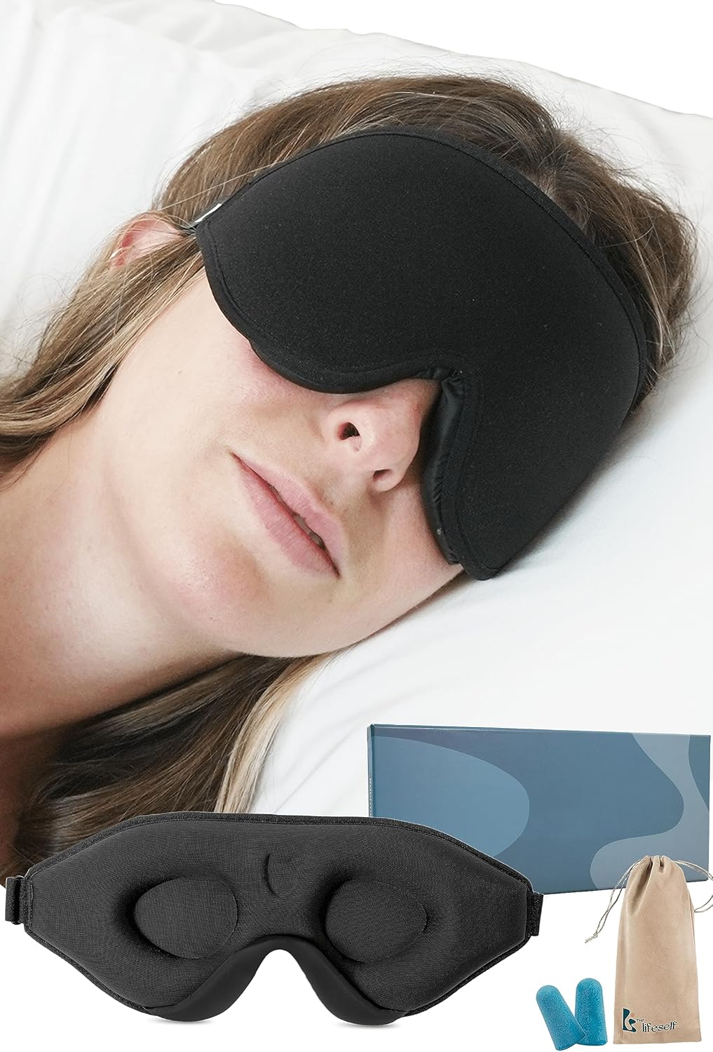 Lifeself Masque de Nuit Femme - Masque de Sommeil 3D Cache Yeux pour ...