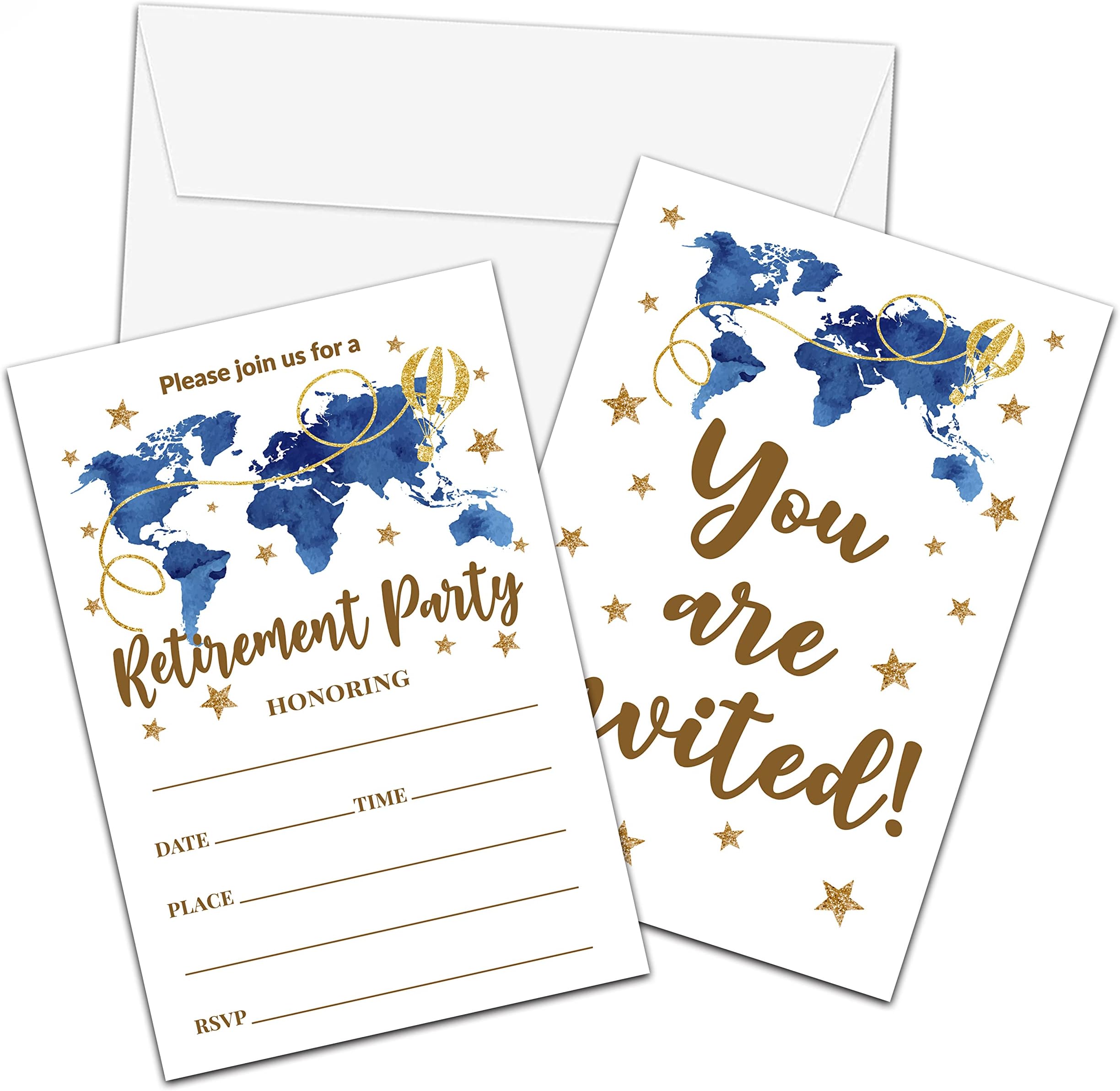 Amazon.com : 30 Retirement Party Invitations with Envelopes for Men or ...