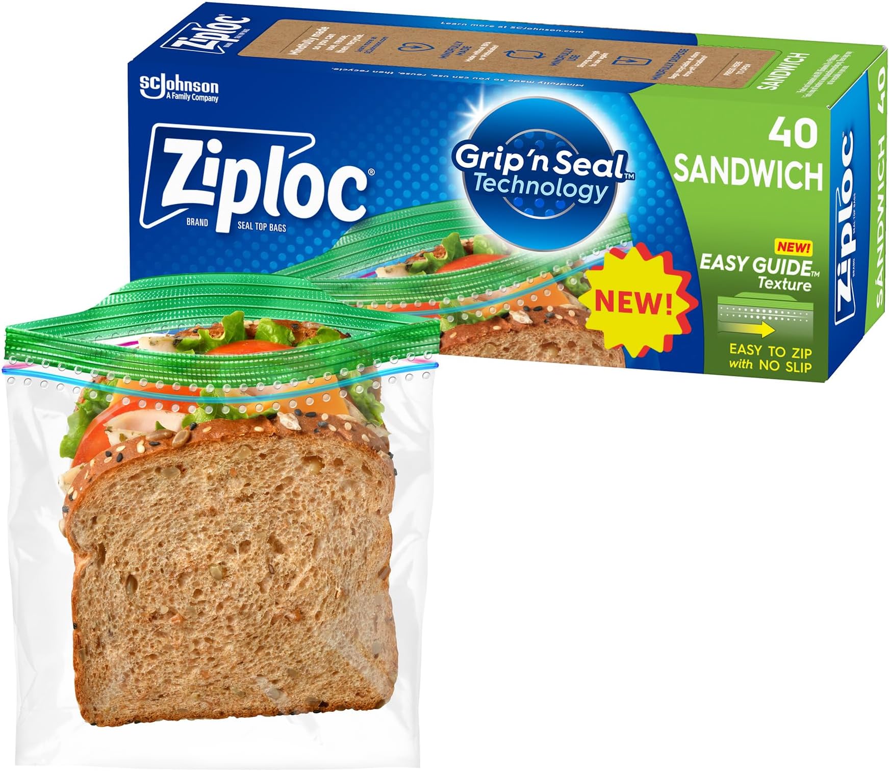 Amazon.com: Ziploc Gallon Food Storage Bags, Grip 'n Seal Technology ...