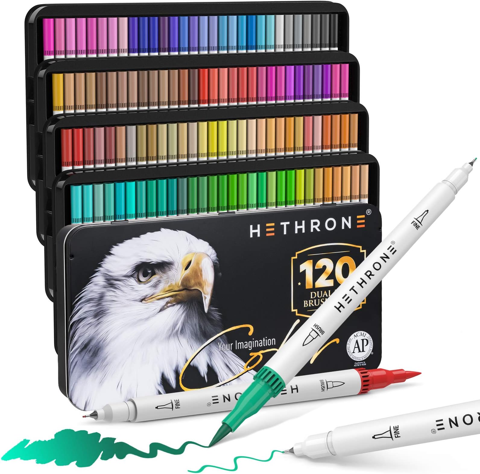 Amazon.com : 120 Colors Dual Tip Brush Pens, Fine Tip Brush Markers for ...