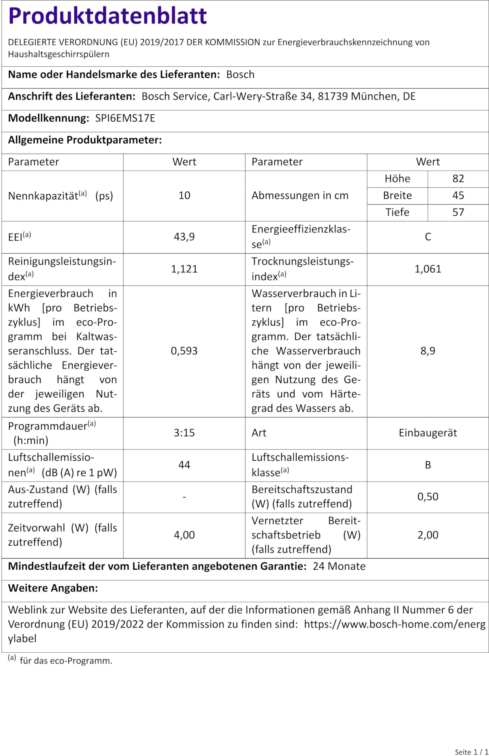 BOSCH SMI6ZCS16E Geschirrspüler Serie 6, teilintegrierte Spülmaschine ...