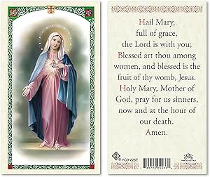 San Francis Imports Hail Mary Full of Grace Laminated Holy Prayer Card ...