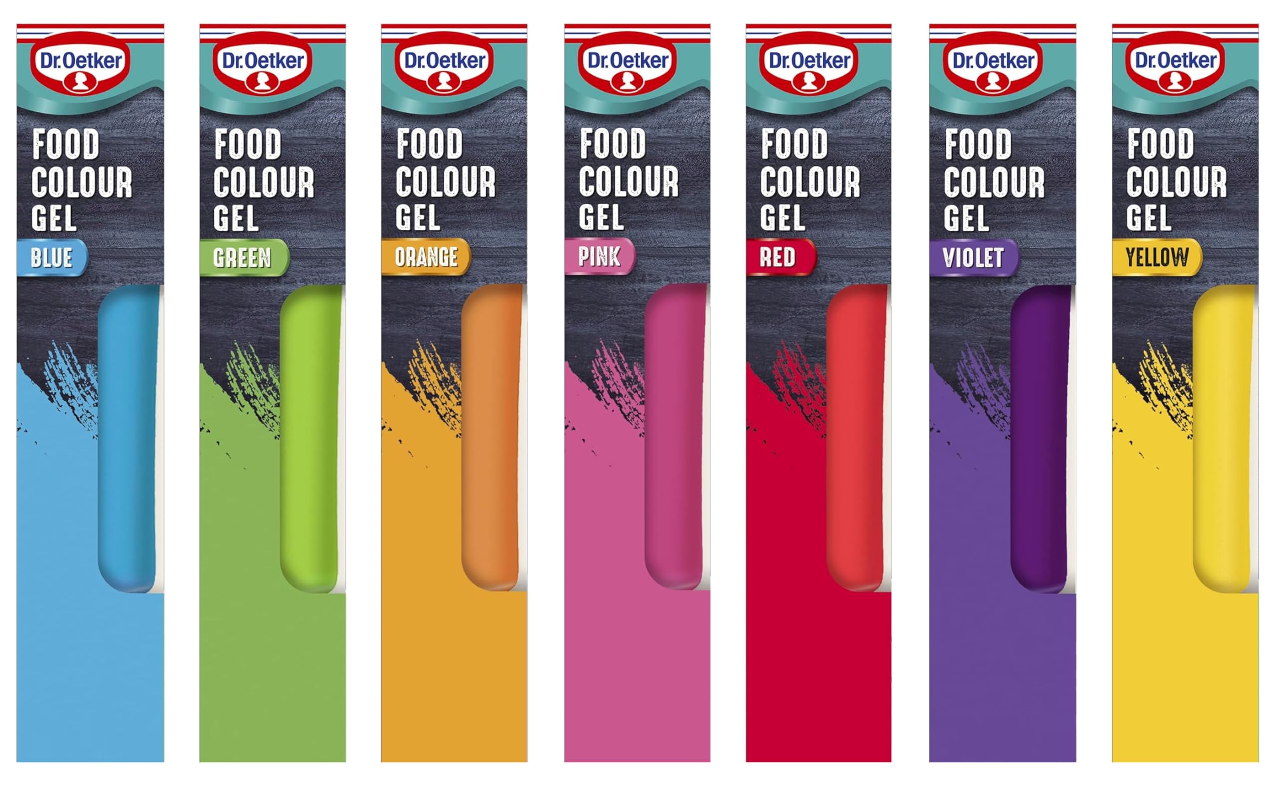 Dr. Oetker Rainbow Food Colouring Set of 7 Colours, Concentrated Gel ...